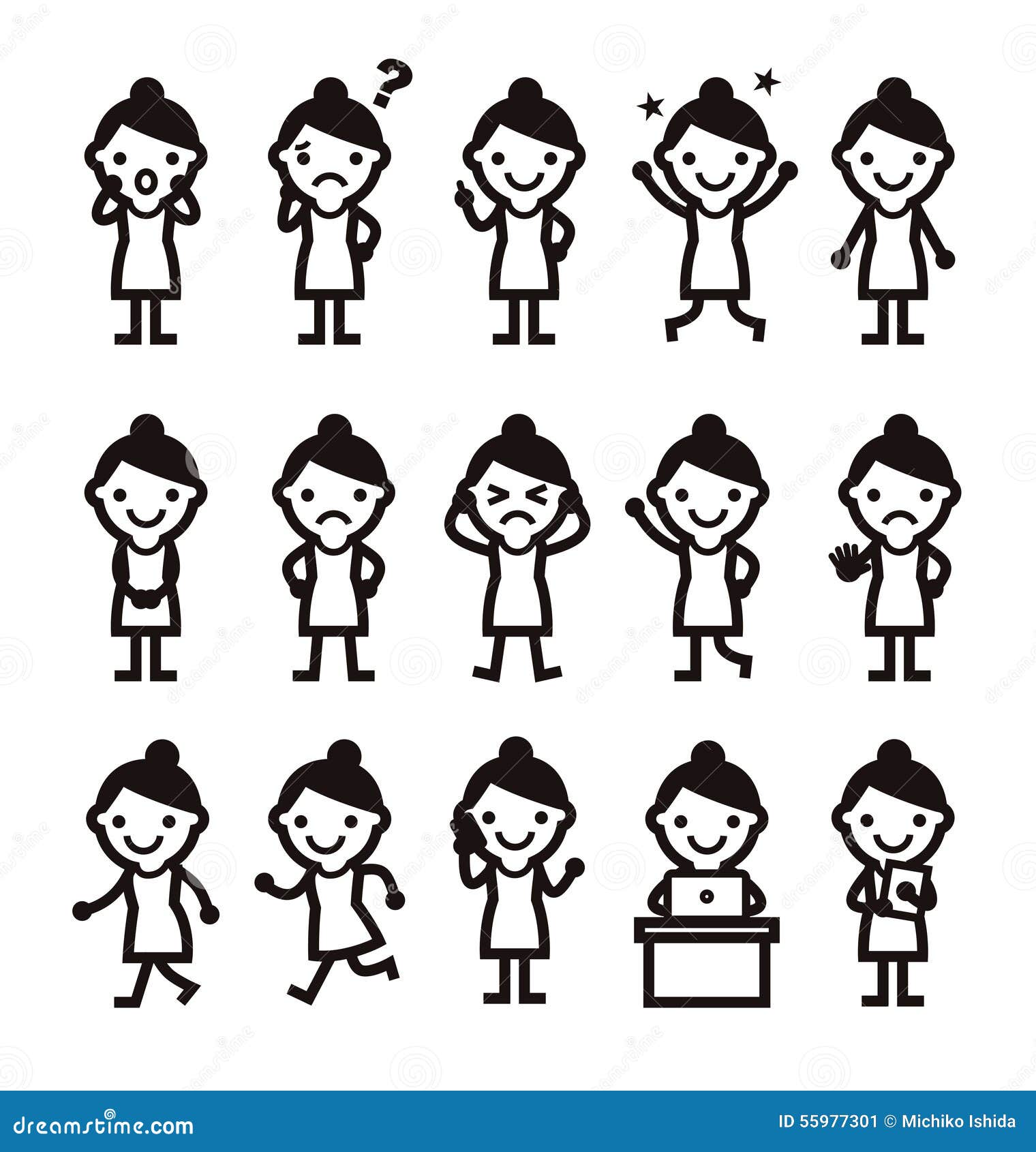 De Verschillende Vrouw, Stelt, Pictogram Vector Illustratie ...