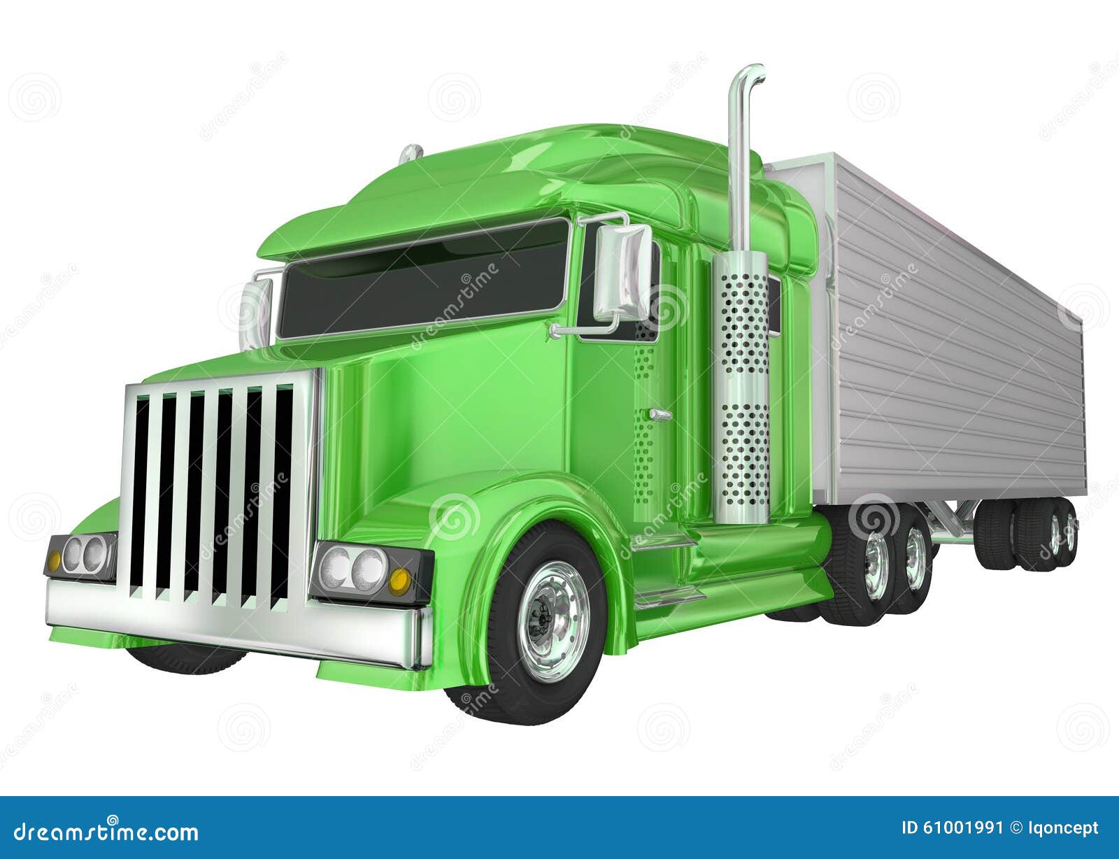 De Vert Camion 18 Wheeler Big Rig Hauler Semi Illustration Stock ...