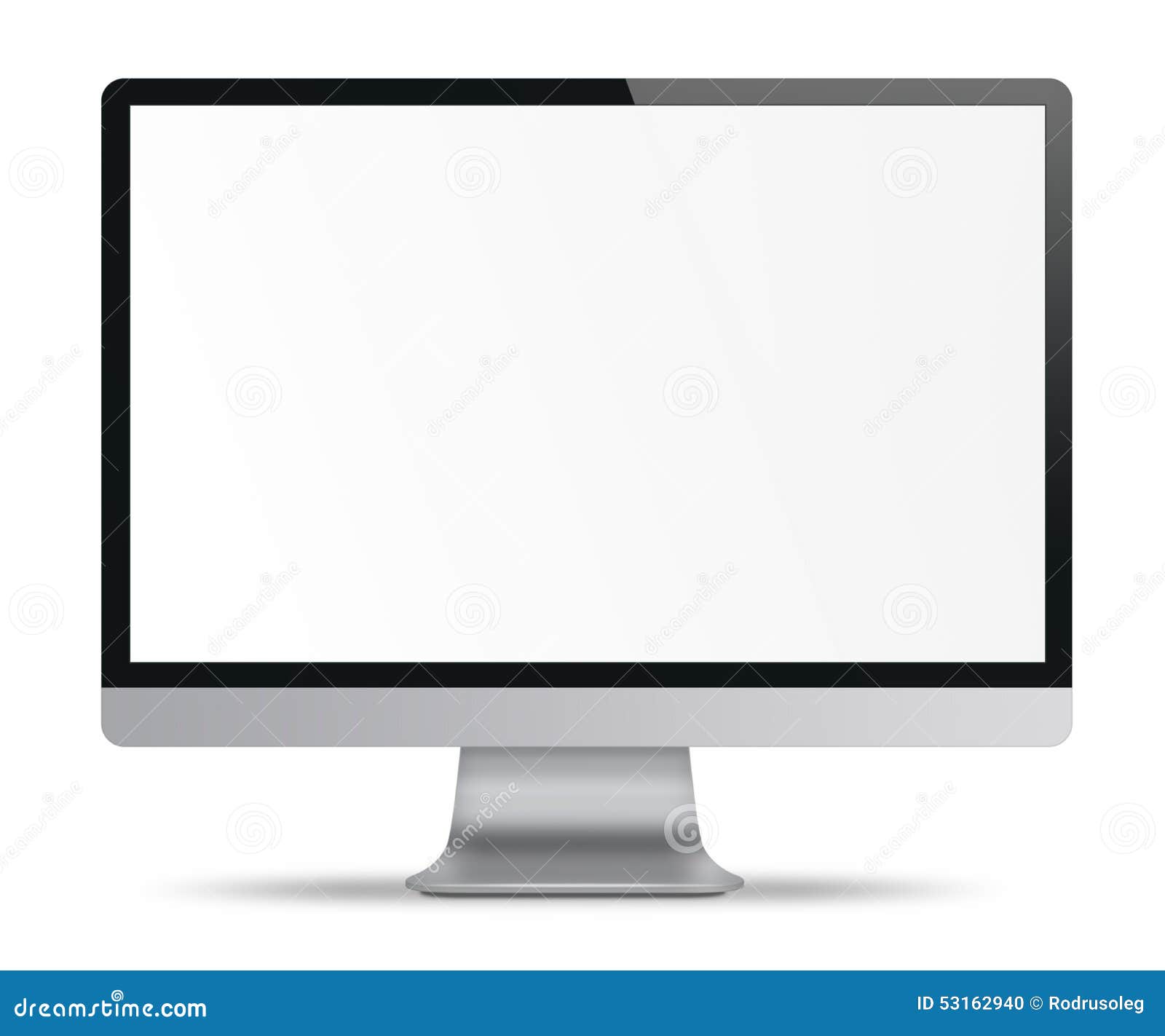 De Vertoning Van De Computer Met Het Witte Lege Scherm Stock ...