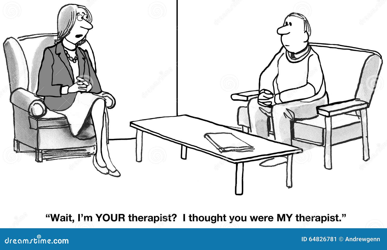 De Verwarring Over Who Precies is De Therapeut Stock Illustratie ...