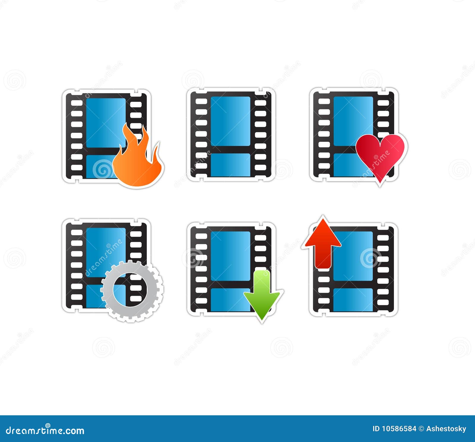 De Video Reeks Van Het Filmpictogram Vector Illustratie - Illustration ...