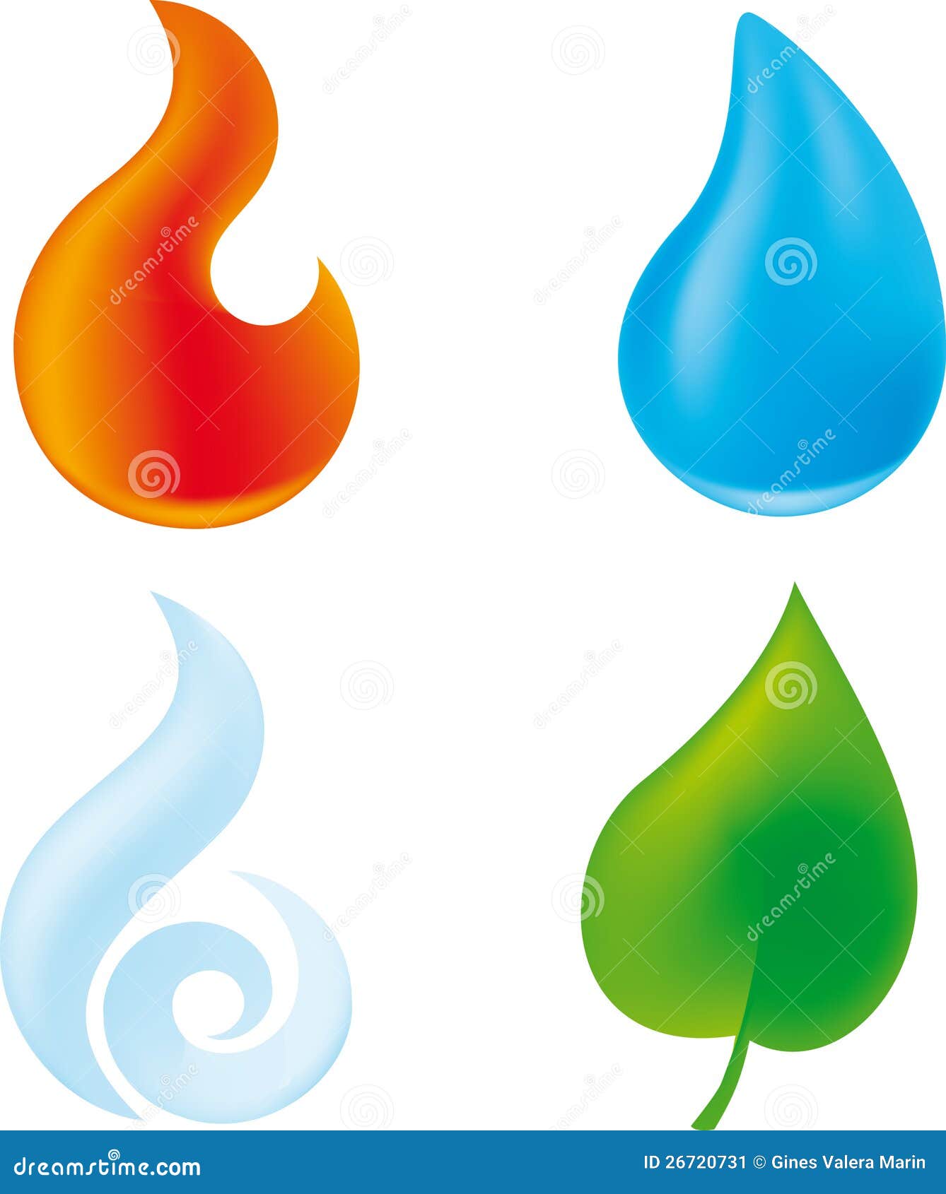 De vier elementen vector illustratie. Illustration of pictogram - 26720731