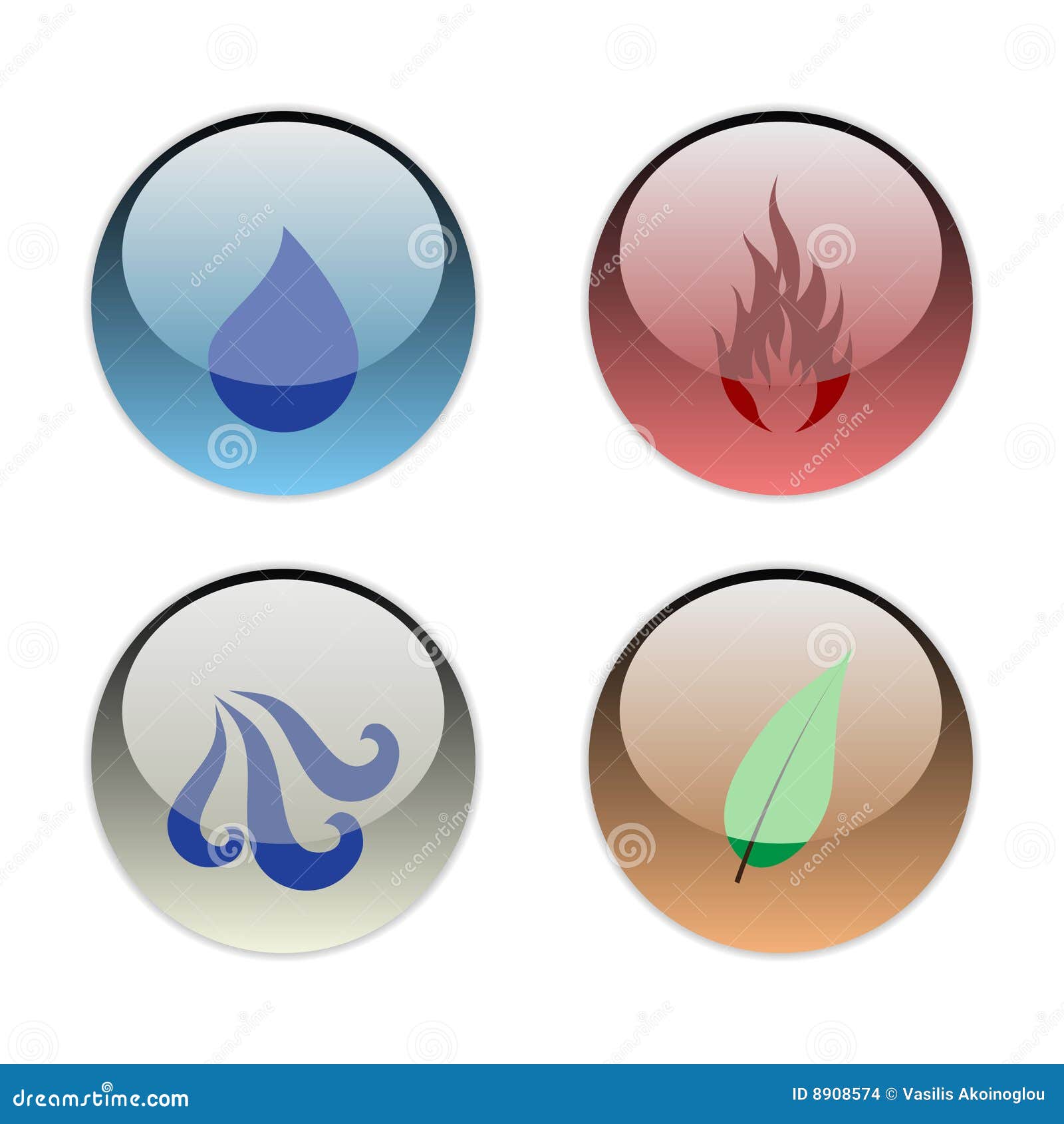 De vier Elementen vector illustratie. Illustration of vier - 8908574