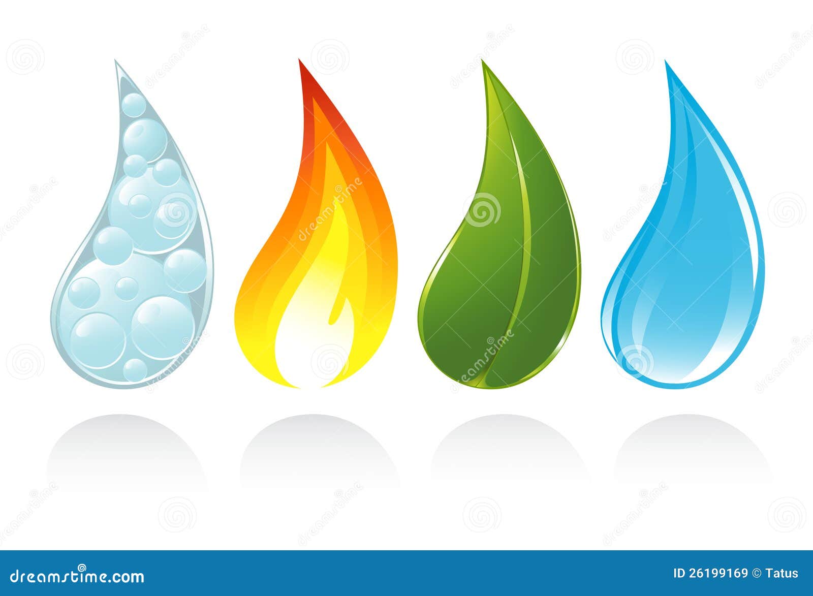 De Vier Elementen Van Het Leven Vector Illustratie - Illustration of ...