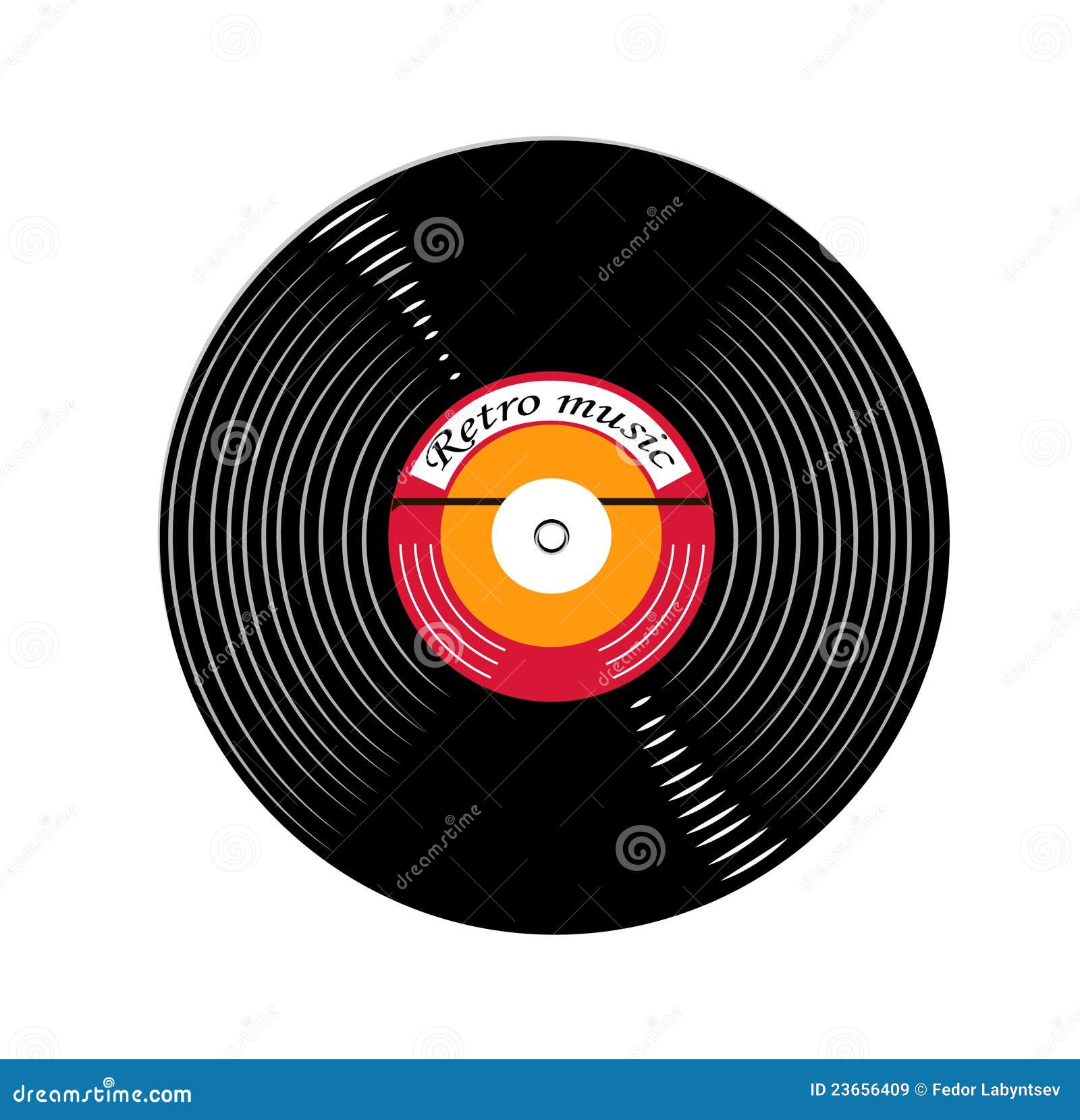 De vinyl plaat is in a vector illustratie. Afbeelding bestaande uit ...