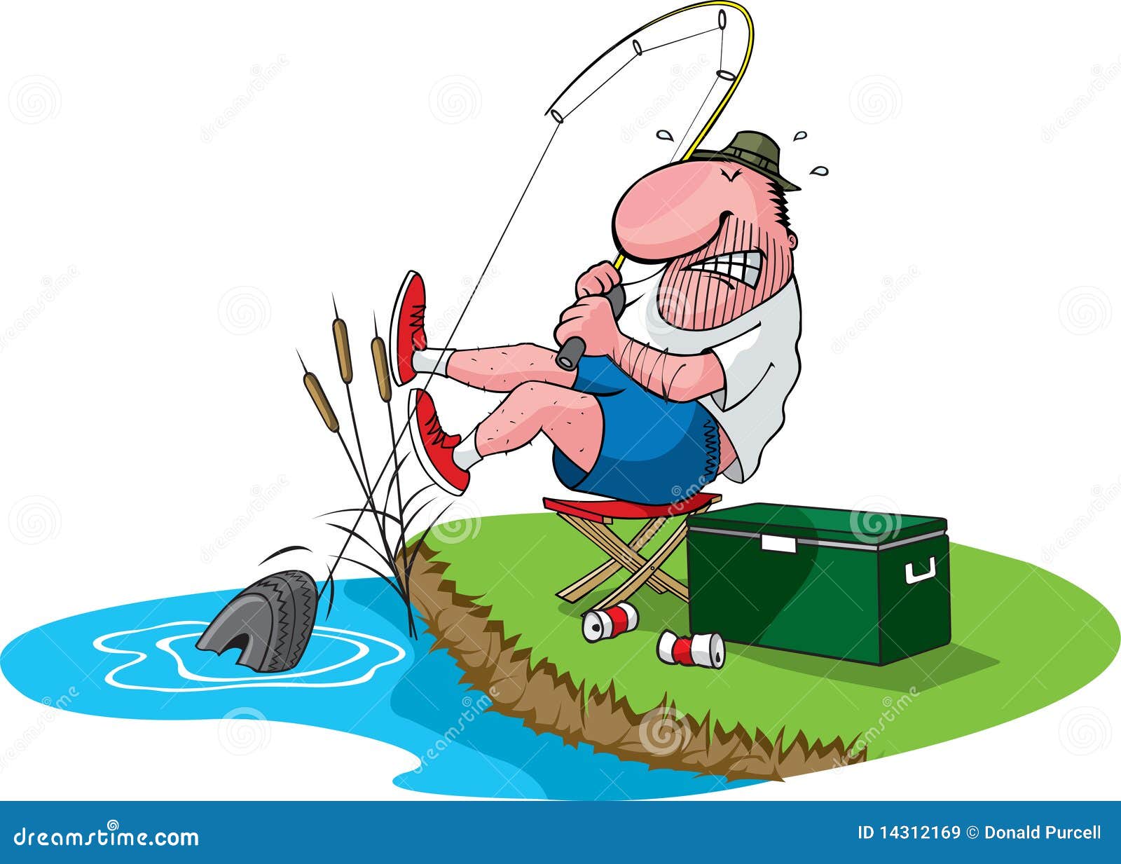 De visser vangt Band vector illustratie. Illustration of recreatie ...