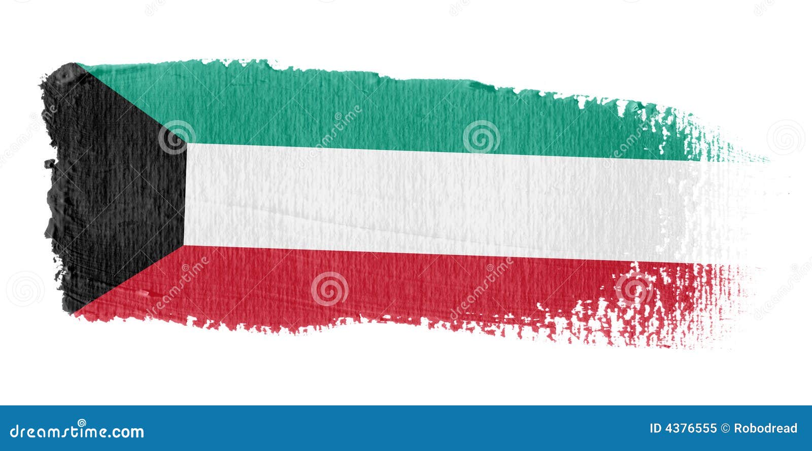 De Vlag Koeweit Van De Penseelstreek Stock Illustratie - Illustration ...