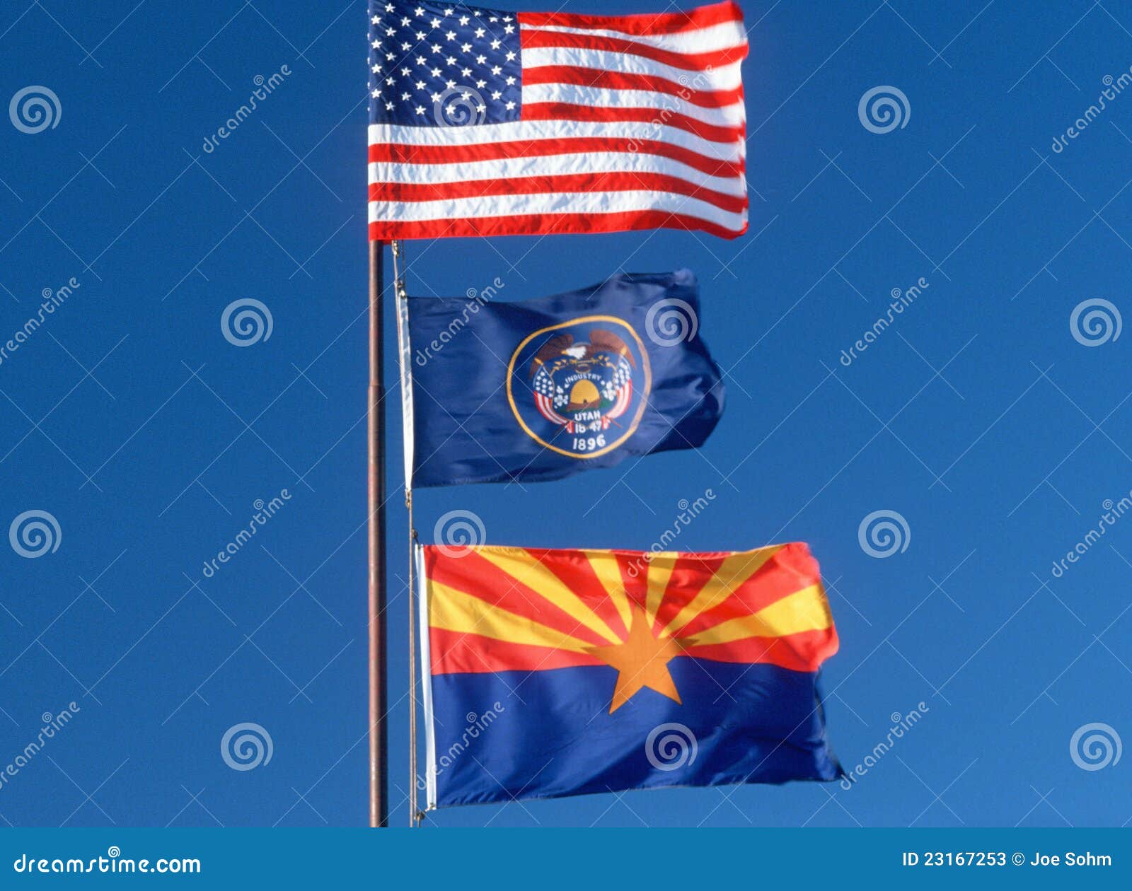 De Vlag Van De Staat Van Arizona Stock Afbeelding - Image of verenigd ...