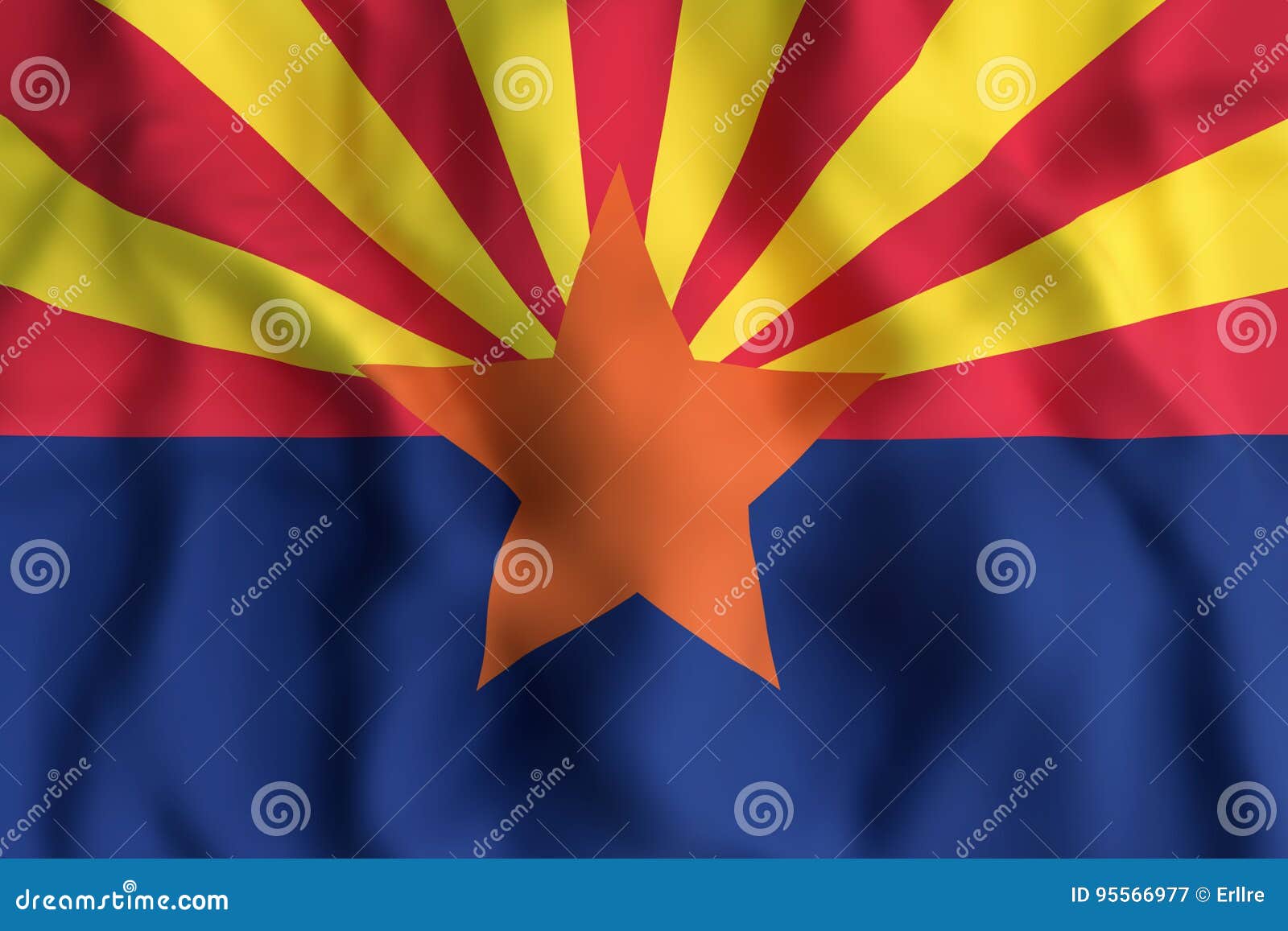 De Vlag Van De Staat Van Arizona Stock Illustratie - Illustration of ...