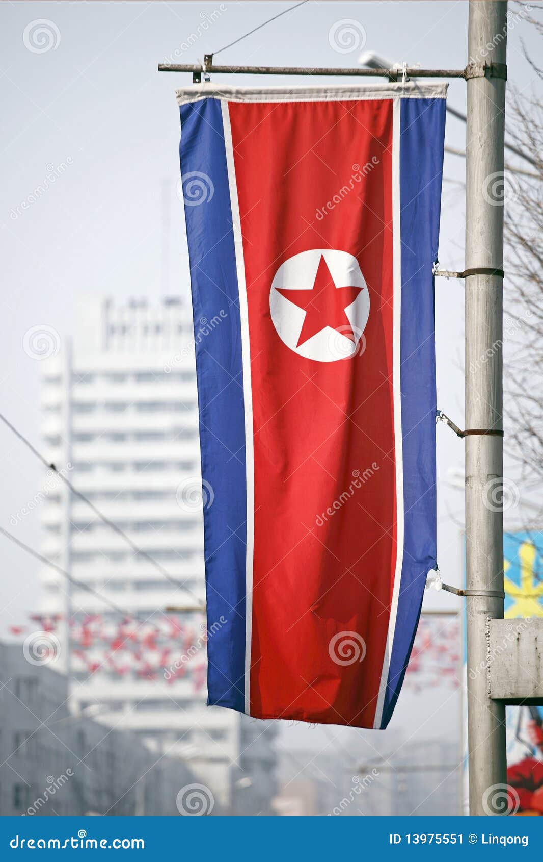 De vlag van DPR Korea stock afbeelding. Image of kwestie - 13975551