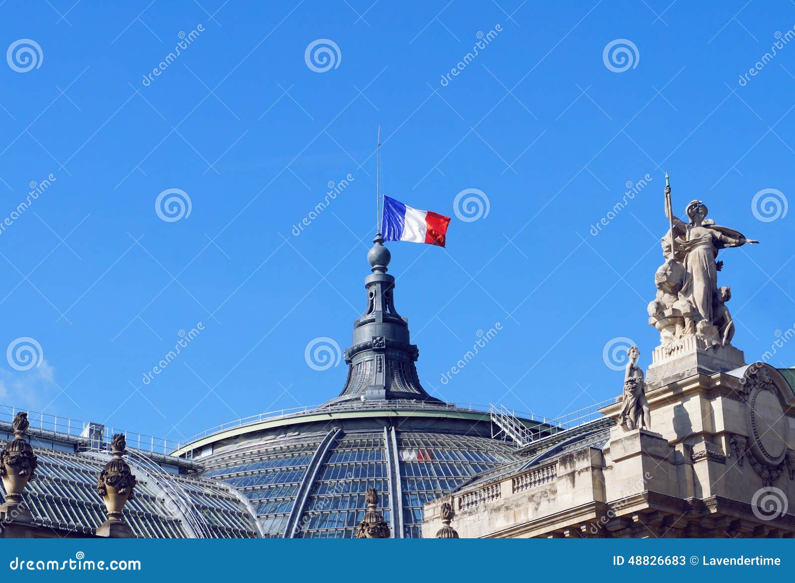 De Vlag Van Frankrijk Bij Het Paleisdak Stock Afbeelding - Image of ...