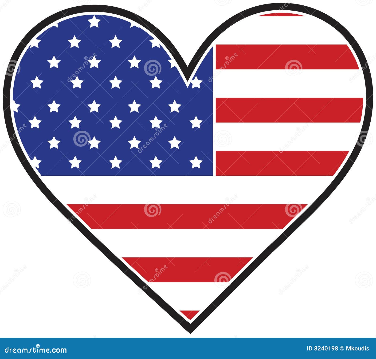 De Vlag Van Het Hart Van Amerika Vector Illustratie - Illustration of ...