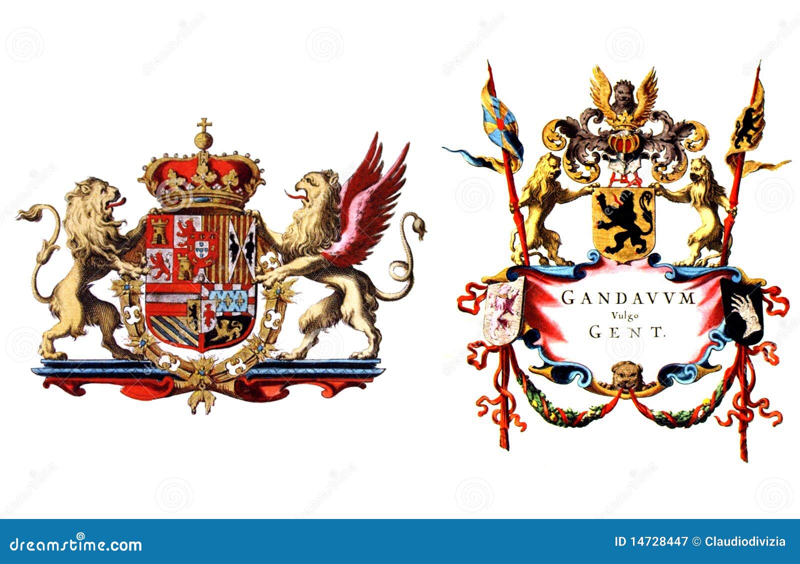 De Vlag Van Het Wapenschild Van Gent Stock Afbeelding - Image of stad ...