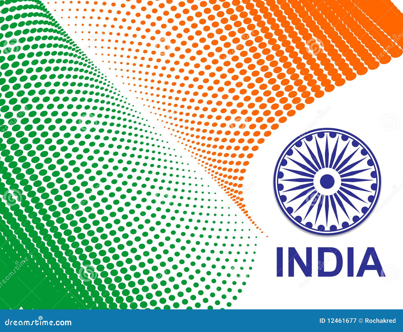 De vlag van India vector illustratie. Illustration of zilver - 12461677