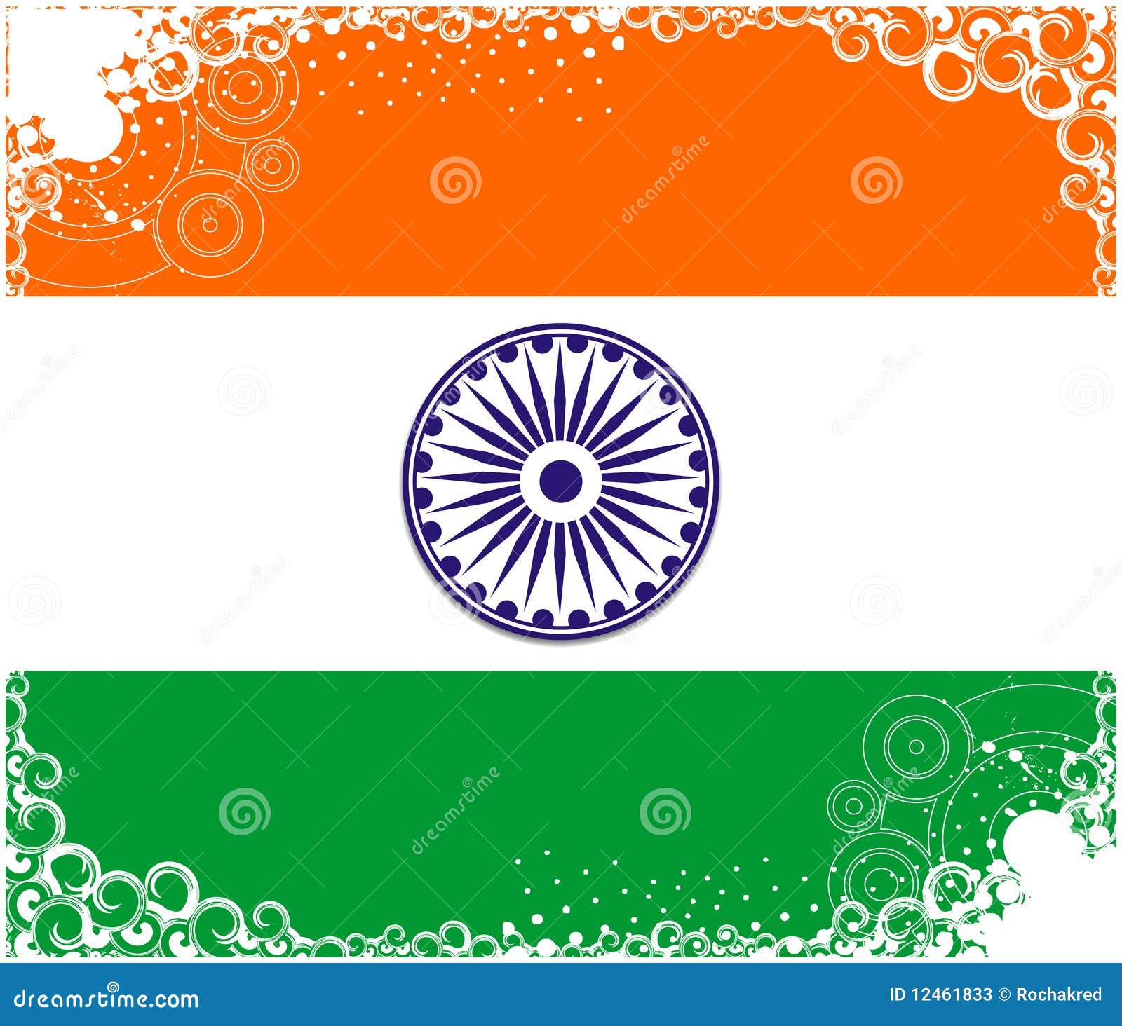 De vlag van India vector illustratie. Illustration of ster - 12461833