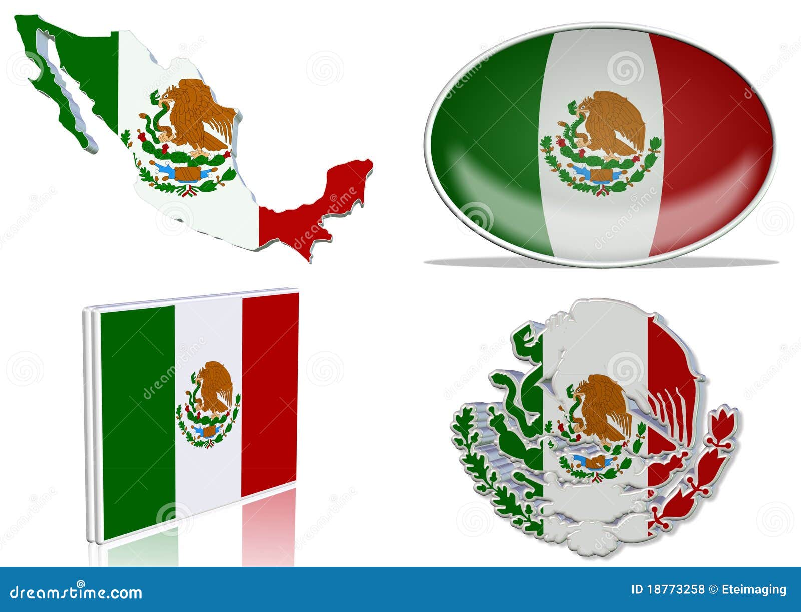 De vlag van Mexico stock illustratie. Illustration of staat - 18773258