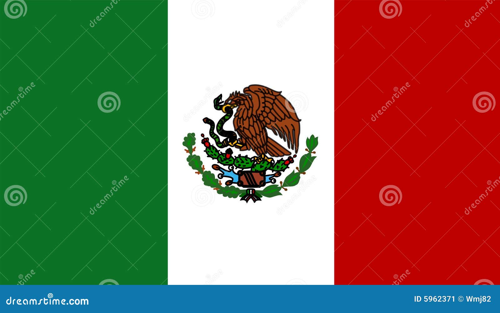 De vlag van Mexico vector illustratie. Illustration of land - 5962371