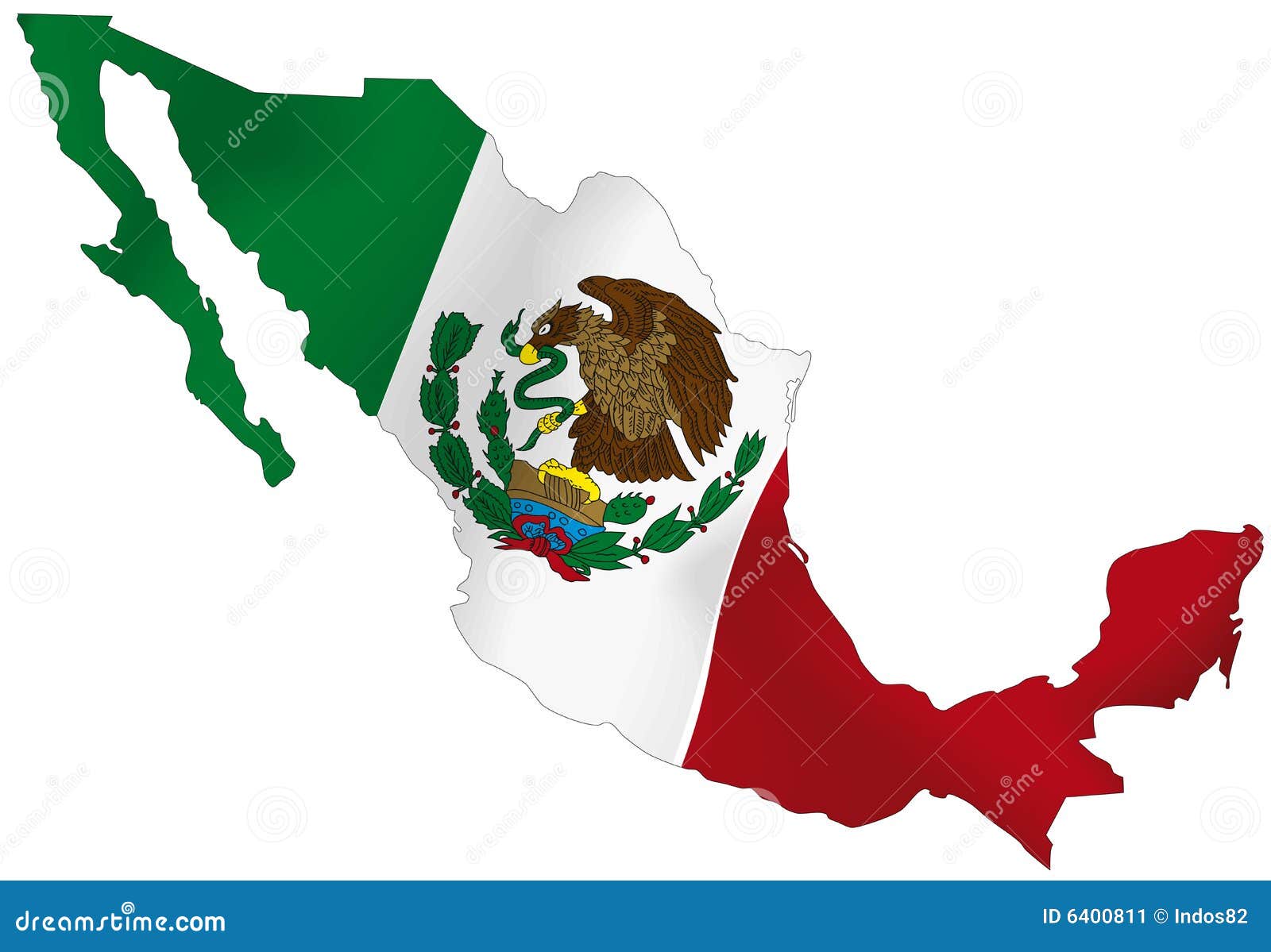 De vlag van Mexico vector illustratie. Illustration of administratief ...