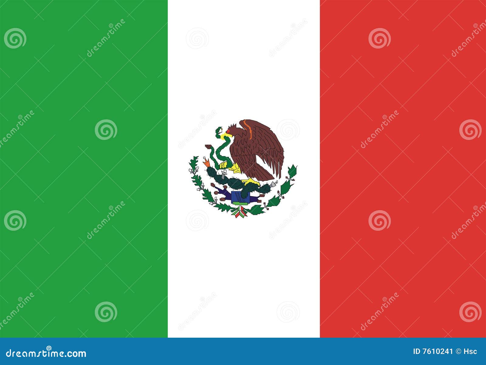 De vlag van Mexico vector illustratie. Illustration of patriot - 7610241