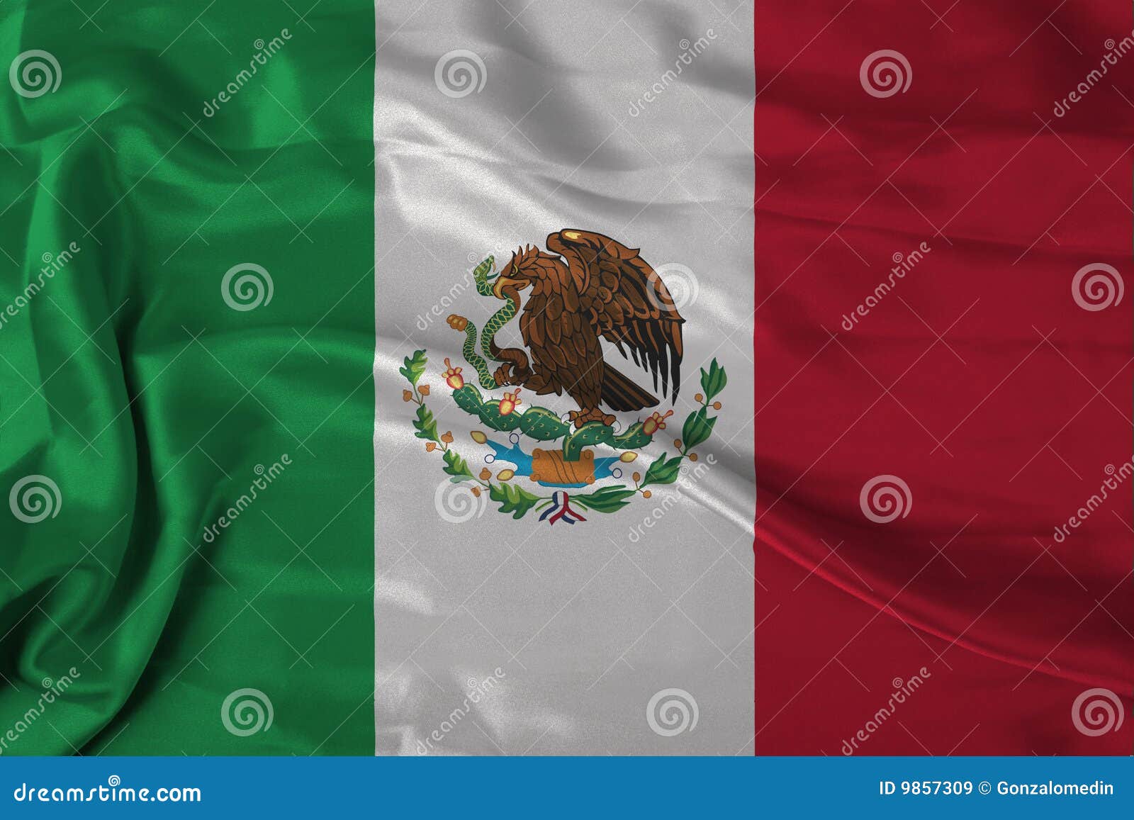 De vlag van Mexico stock illustratie. Illustration of symbool - 9857309