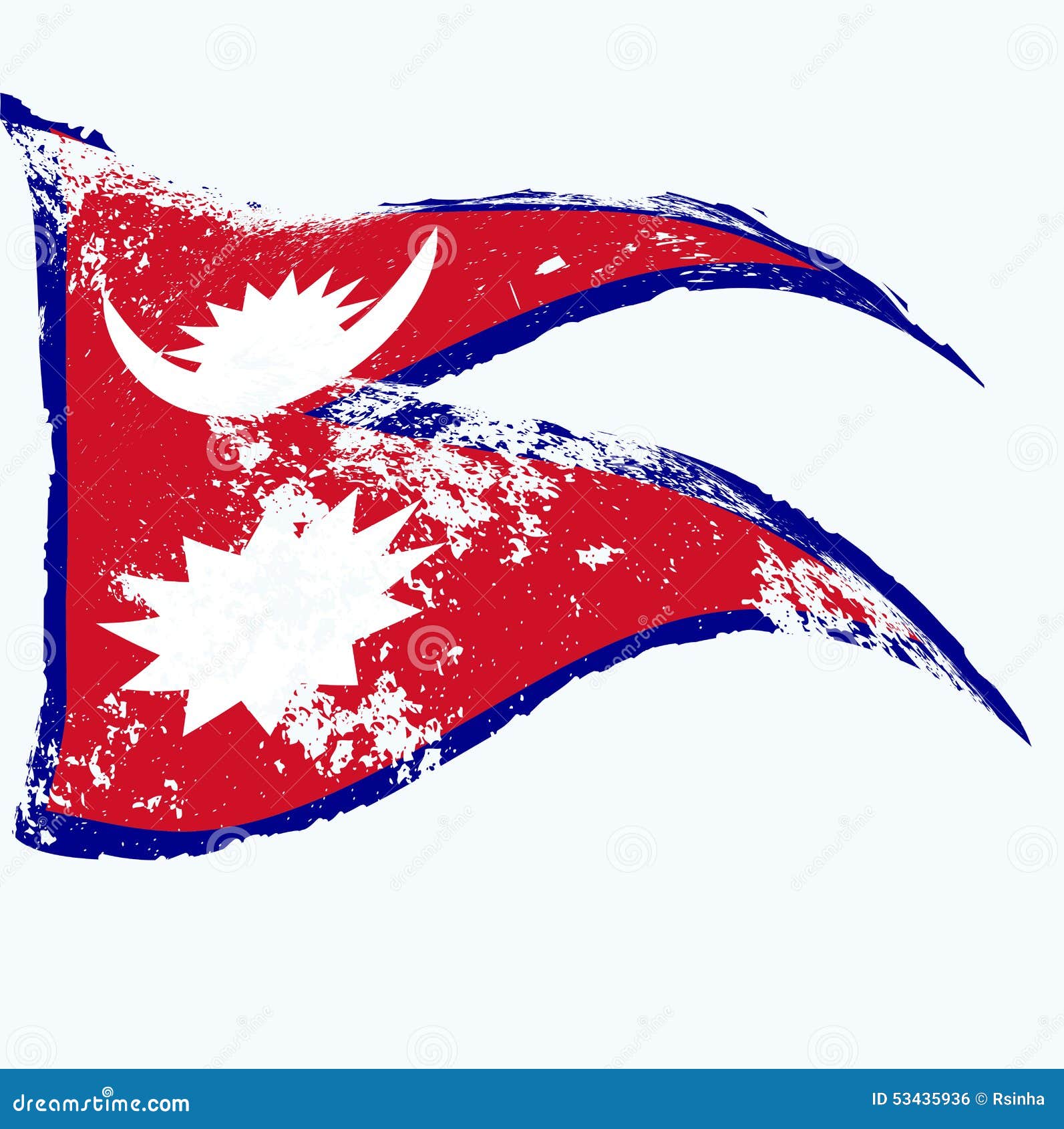 De vlag van Nepal vector illustratie. Illustration of vlag - 53435936