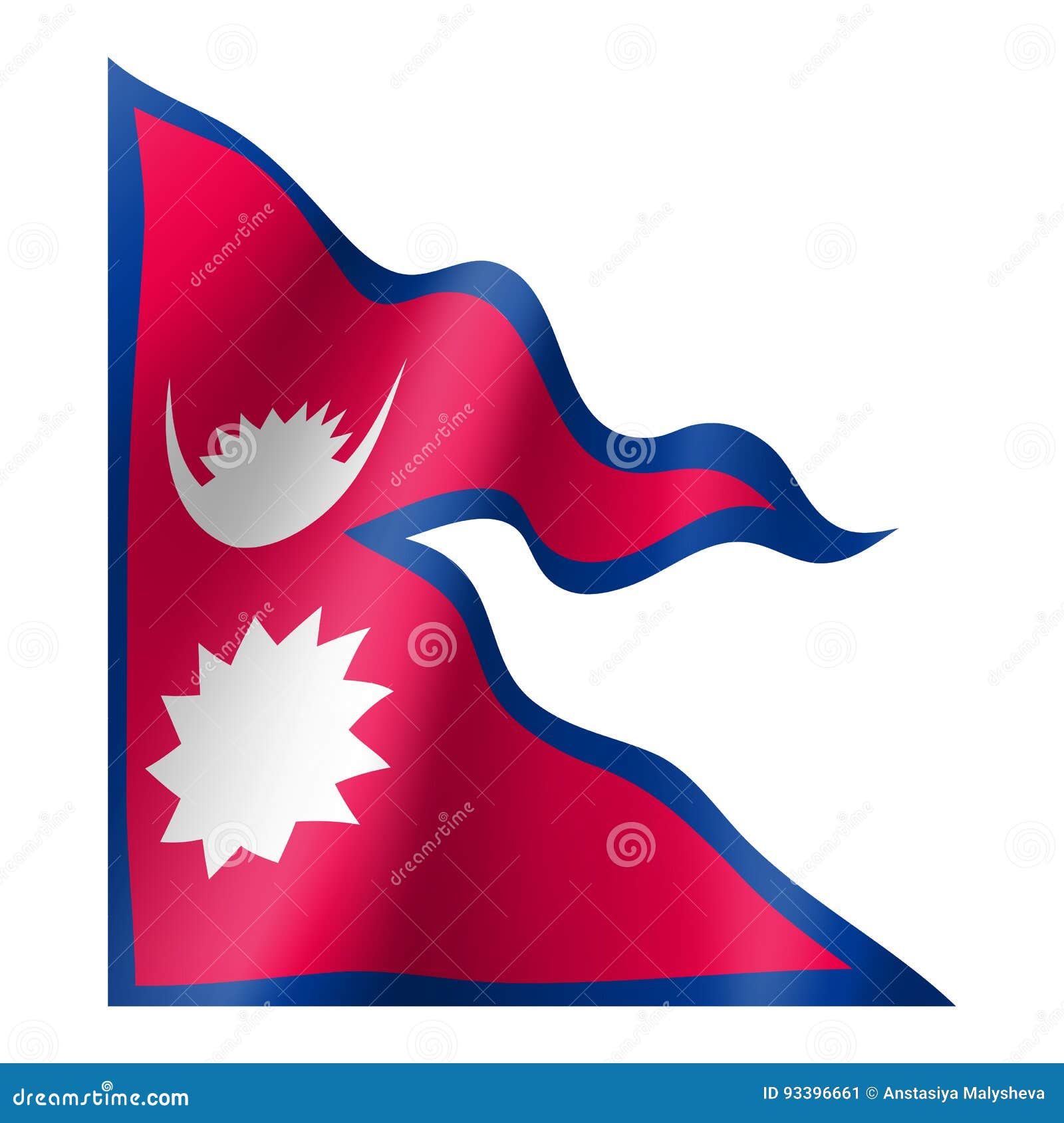 De Vlag Van Nepal, Vector Vlakke Stijl Vector Illustratie ...