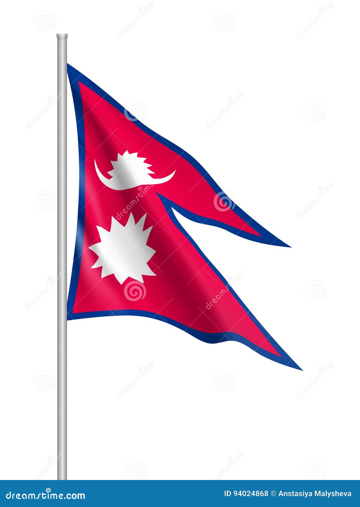 De Vlag Van Nepal, Vector Vlakke Stijl Vector Illustratie ...
