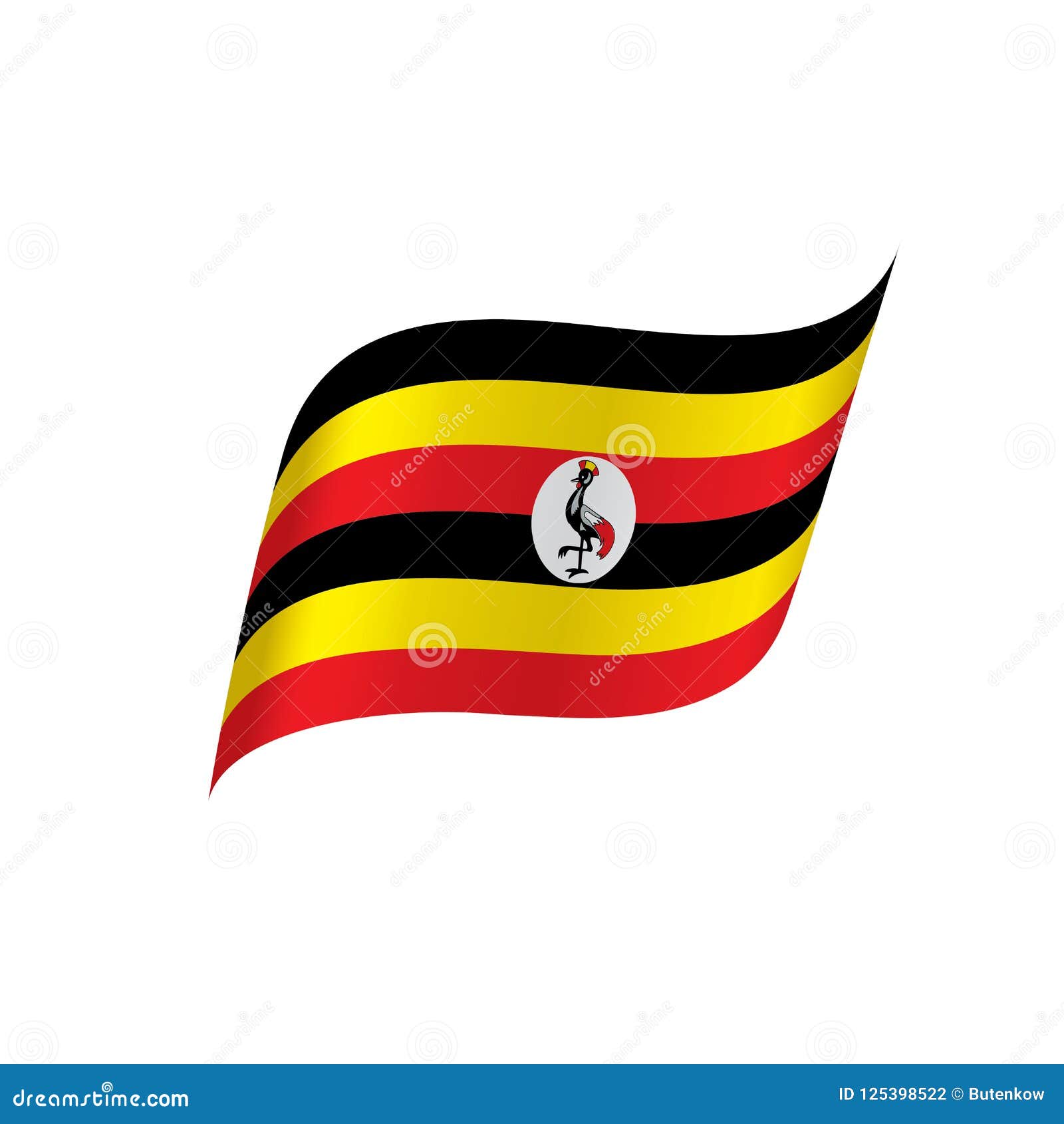 De Vlag Van Oeganda, Vectorillustratie Vector Illustratie ...