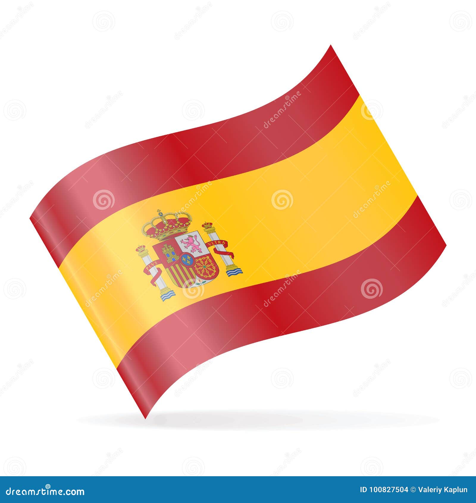De Vlag Vector Golvend Pictogram Van Spanje Stock Illustratie ...