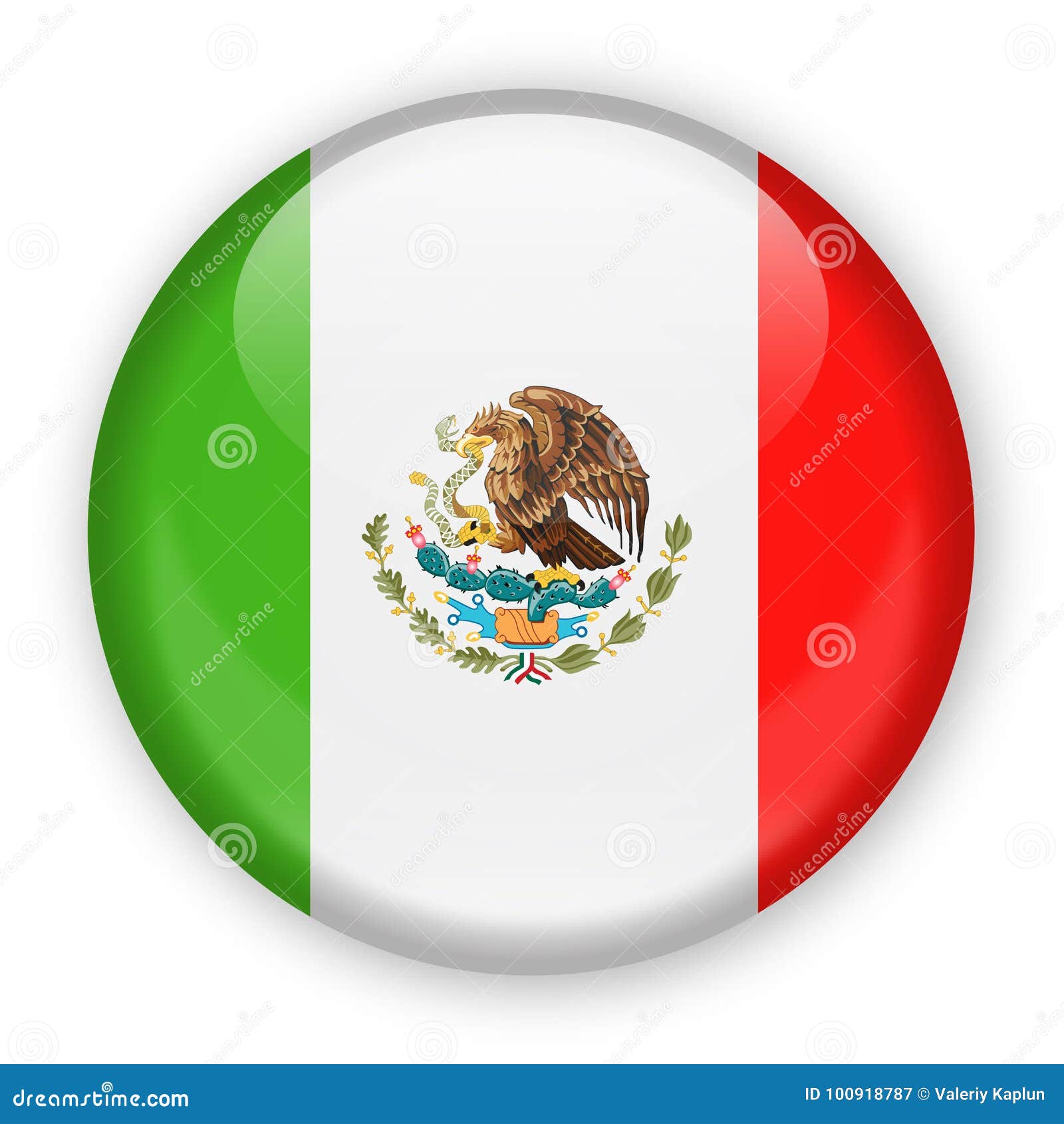 De Vlag Vector Rond Pictogram Van Mexico Stock Illustratie ...