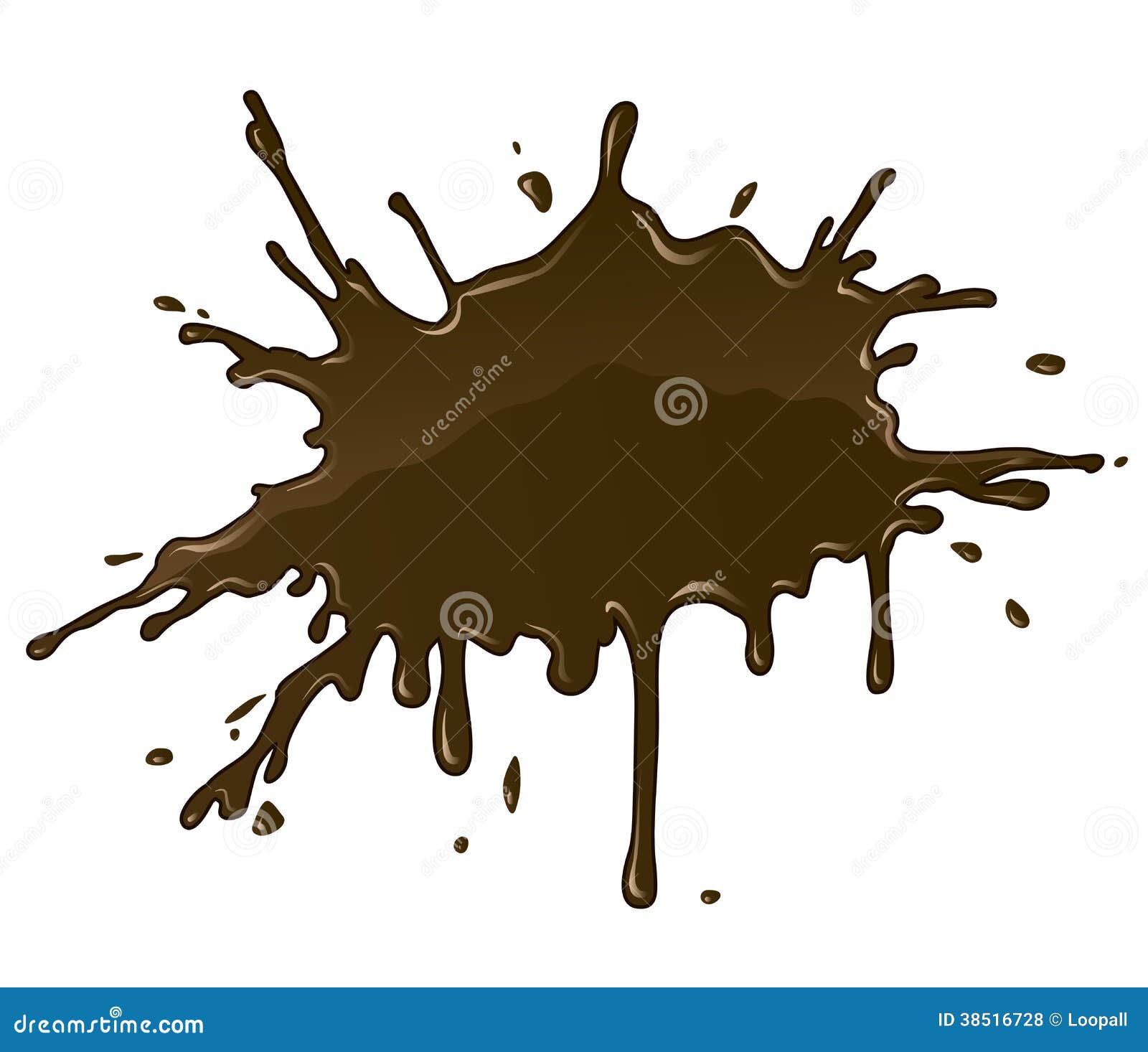 De Vlek Van De Chocoladeplons Met Dalingen En Vlek Vector Illustratie ...