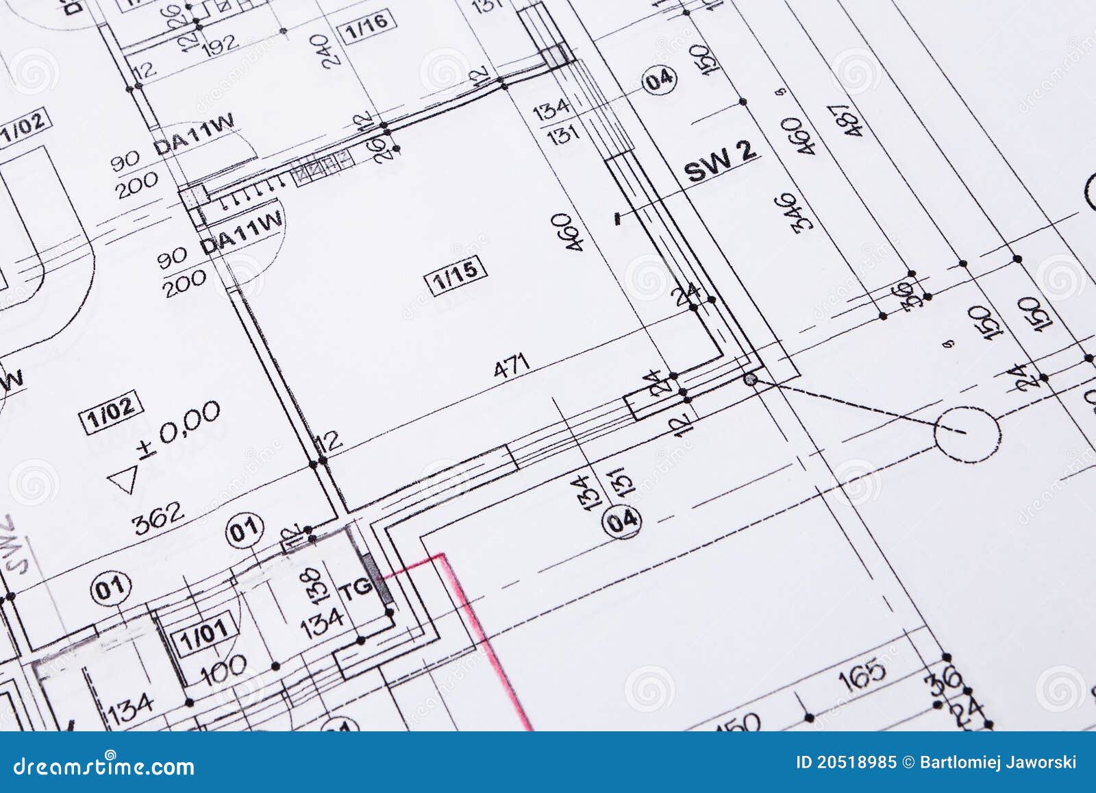 De vloerplan van de bouw. stock afbeelding. Image of structuur - 20518985