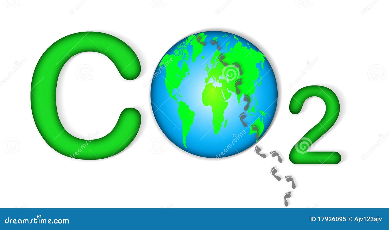 De Voetafdruk Van De Koolstof Van Co2 Stock Illustratie - Illustration ...