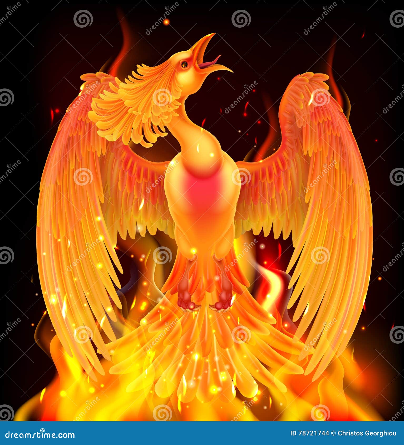 De Vogel Die Van Phoenix Van As Toenemen Vector Illustratie ...