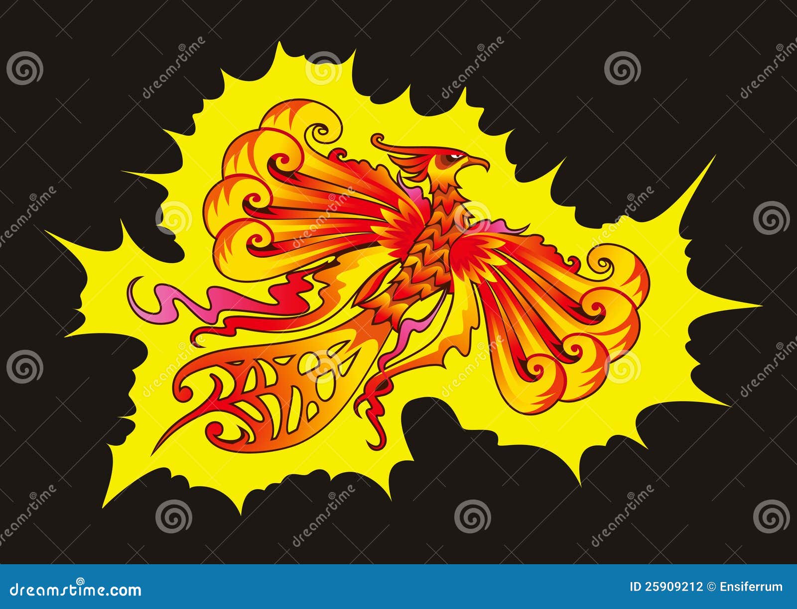 De vogel van Phoenix vector illustratie. Illustration of magisch - 25909212