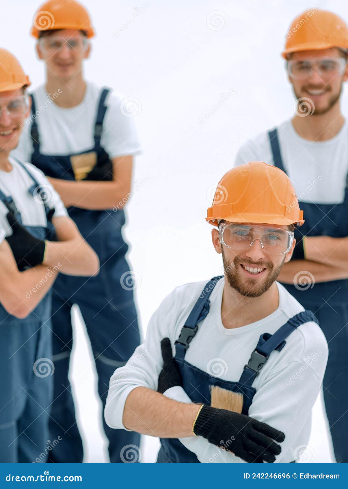 De Voorman En Het Bouwteam Sluiten Stock Foto - Image of medewerkers ...