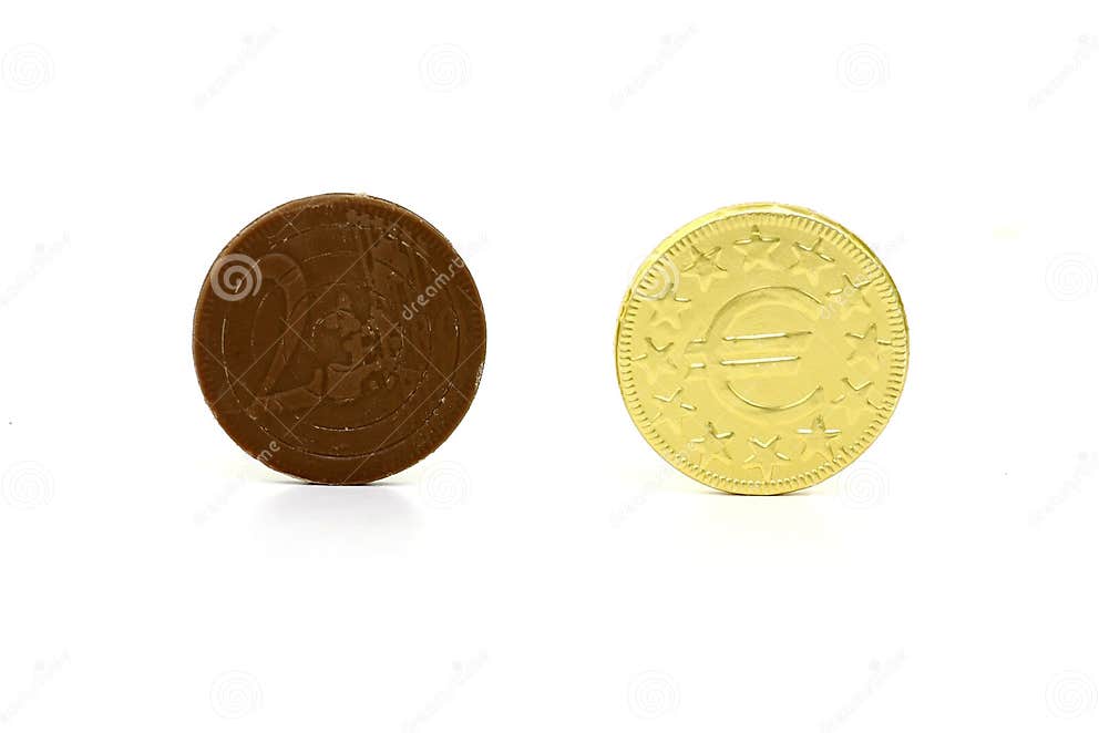 De Vorm Van Het Geld Van Chocolade Stock Afbeelding - Image of voeding ...