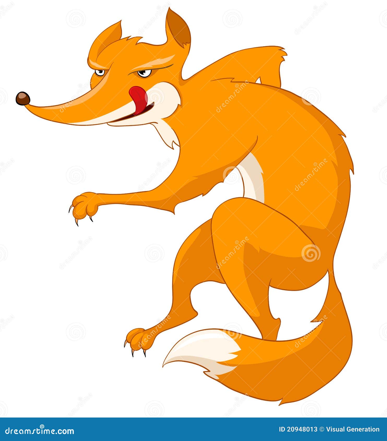 De Vos Van Het Karakter Van Het Beeldverhaal Vector Illustratie ...