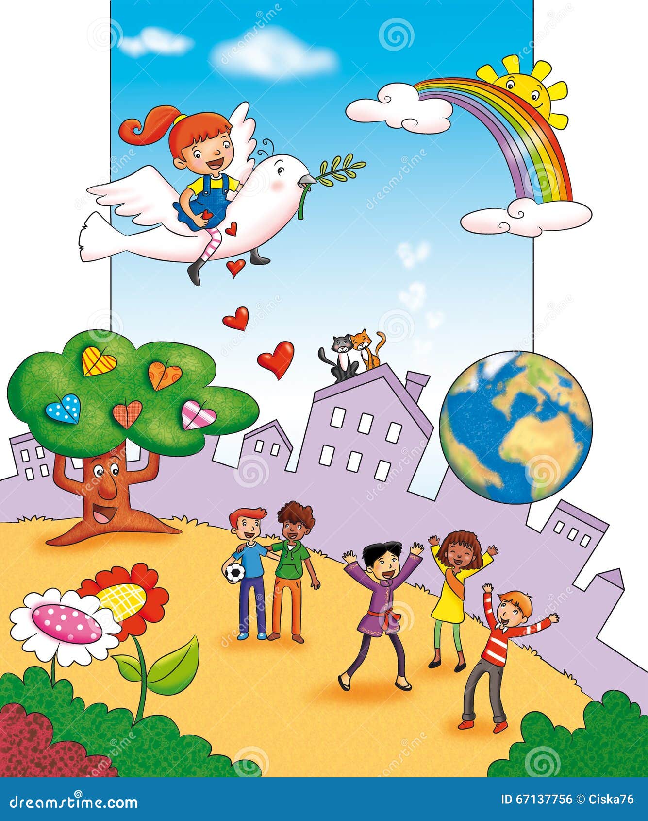 De vrede in de wereld stock illustratie. Illustration of kaart - 67137756