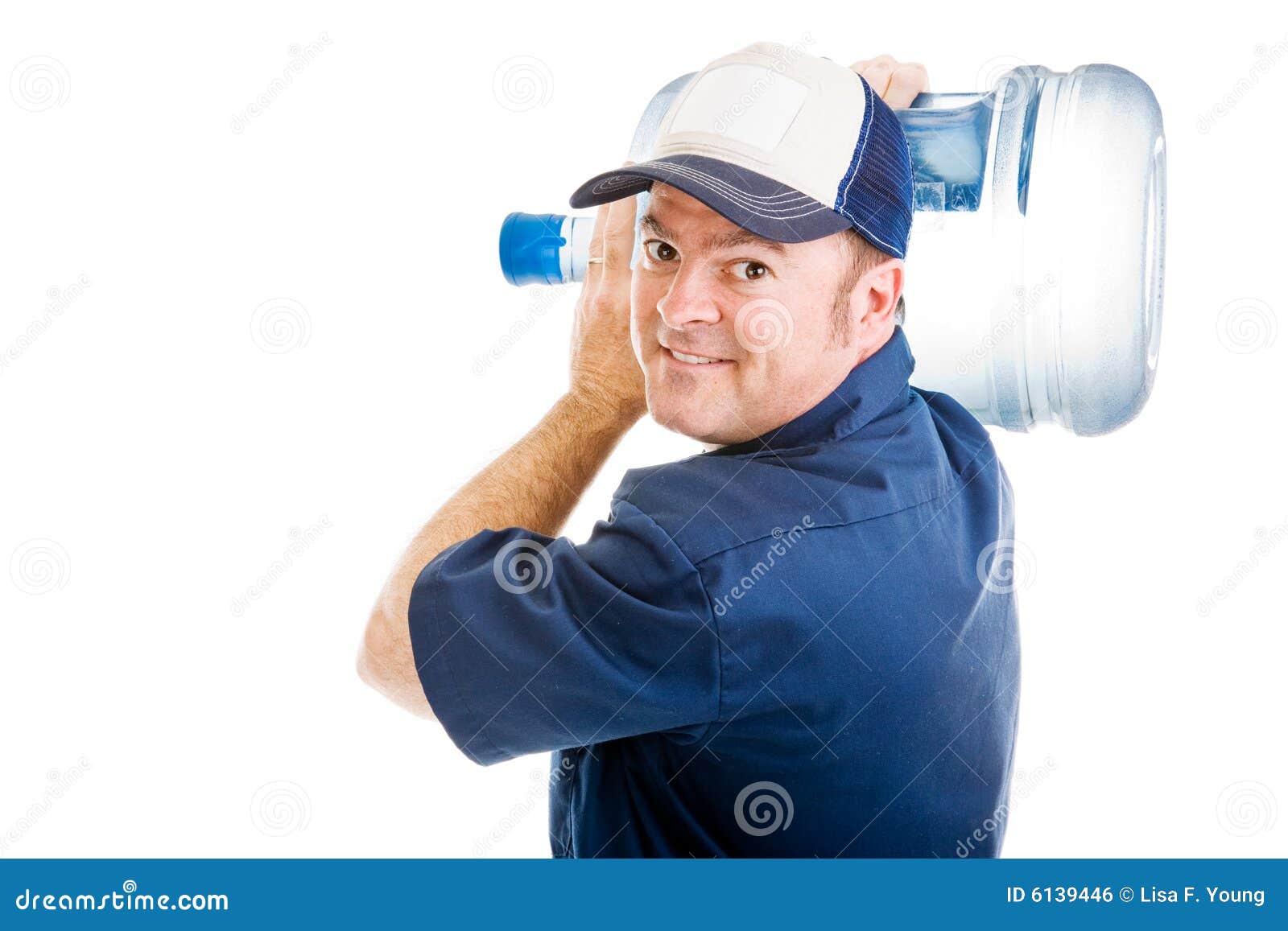 De Vrolijke Kerel Van De Levering Van Het Water Stock Foto - Image of ...