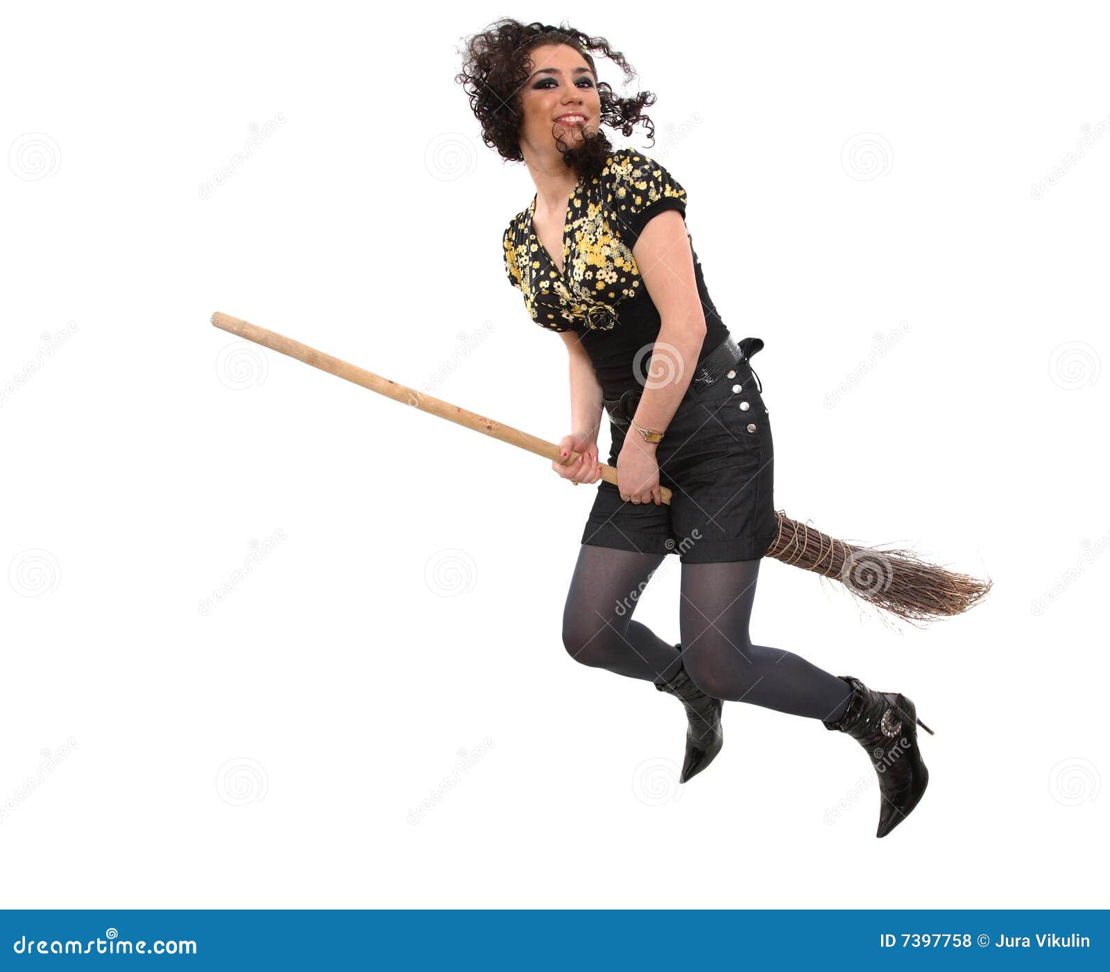 De vrolijke tovenaar stock foto. Image of vliegen, bezem - 7397758