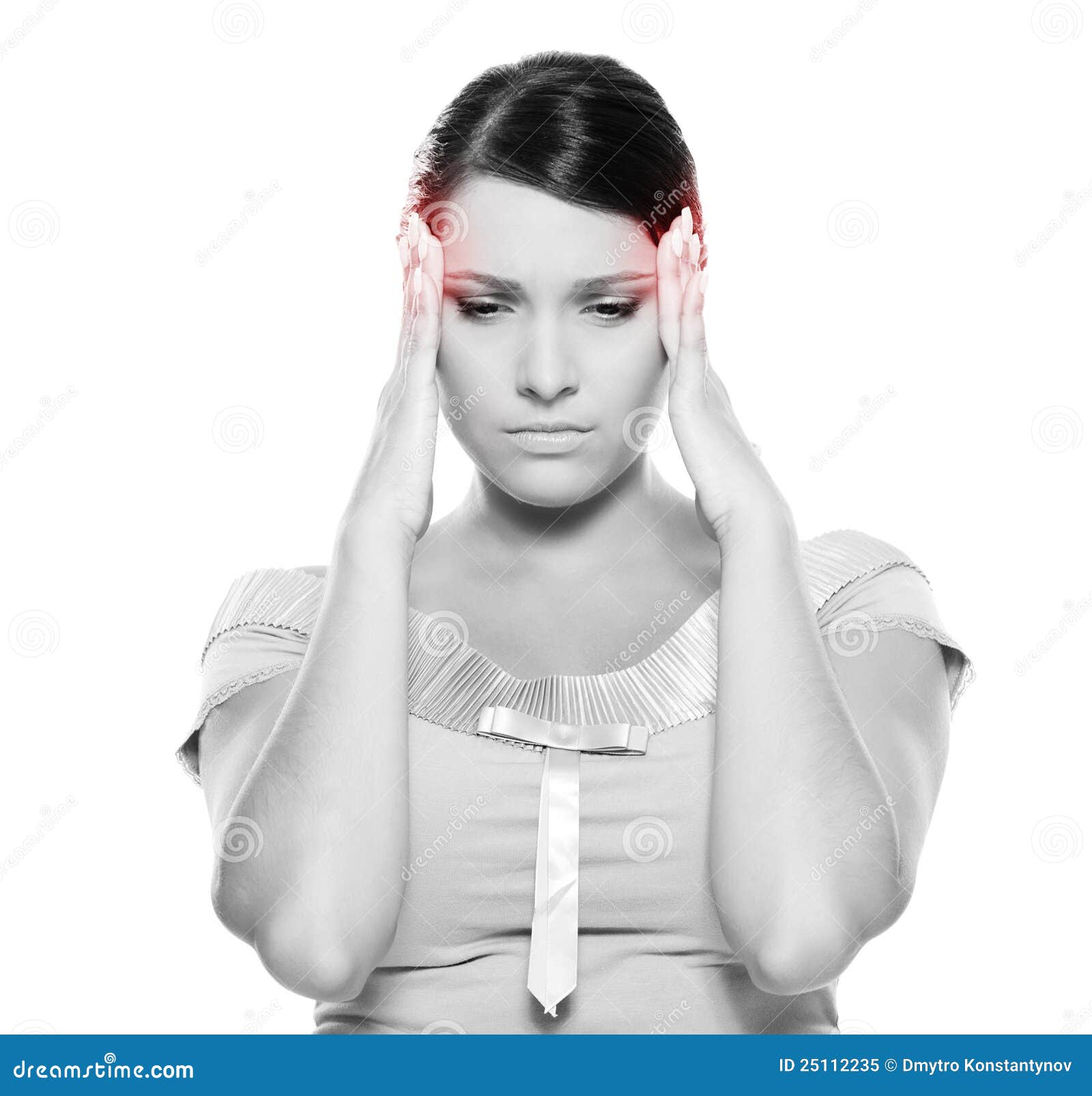 De Vrouw Heeft Een Hoofdpijn Stock Afbeelding - Image of migraine, één ...