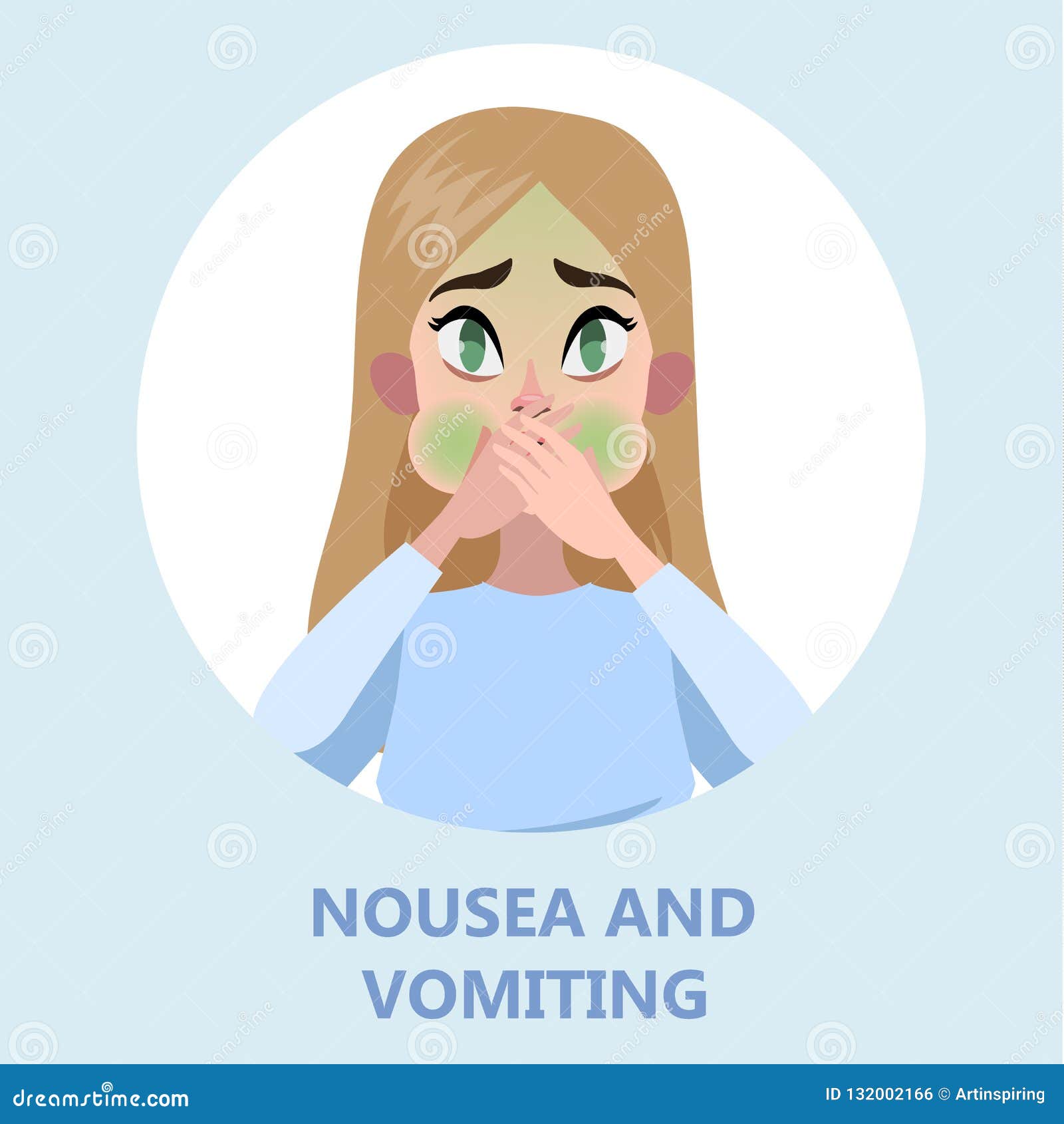 De Vrouw Lijdt Aan Misselijkheid Symptoom Van Ziekte Vector Illustratie ... De Vrouw Lijdt Aan Misselijkheid Symptoom Van Ziekte Vector Illustratie ...