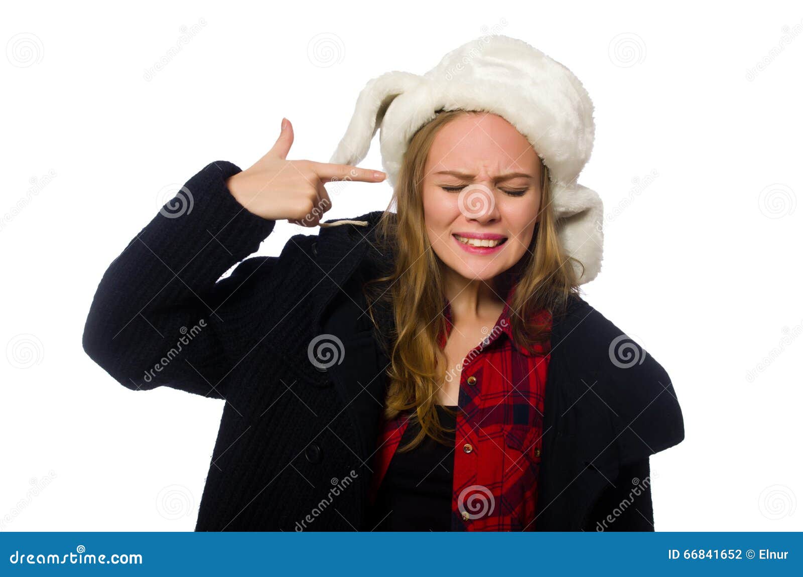 De Vrouw Met Hoed in Grappig Concept Stock Foto - Image of daklozen ...