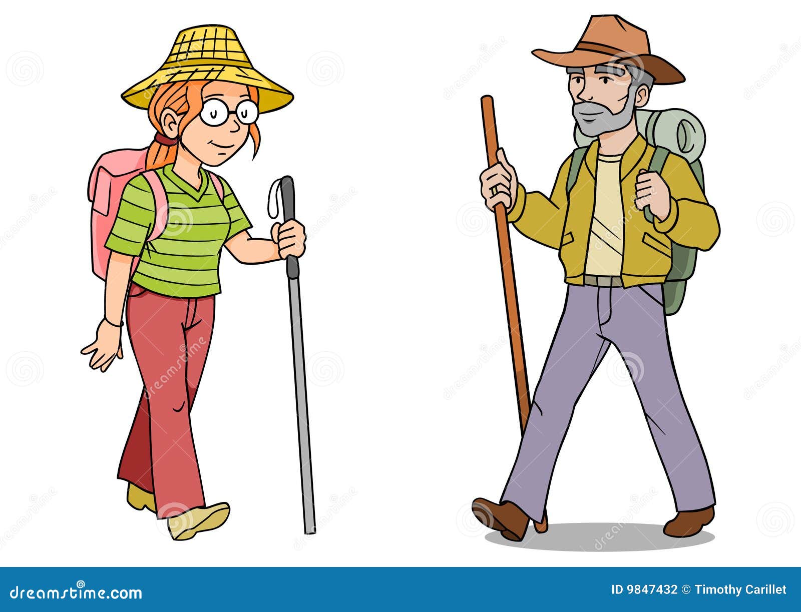 De Vrouw Van De Man Van De Wandelaar Vector Illustratie - Illustration ...