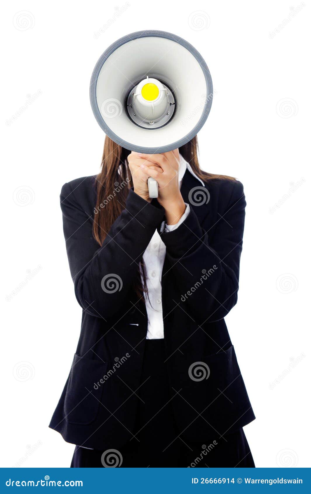 De vrouw van de megafoon stock foto. Image of mensen - 26666914