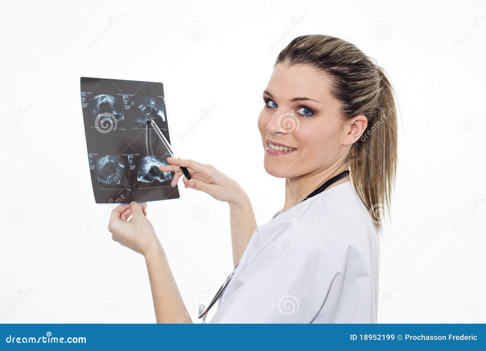 De Vrouw Van De Radioloog in Studio Stock Afbeelding - Image of ...