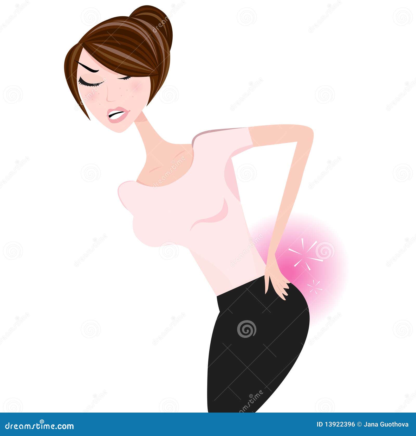 De Vrouw Van Het Bureau Met Rugpijn Vector Illustratie - Illustration ...