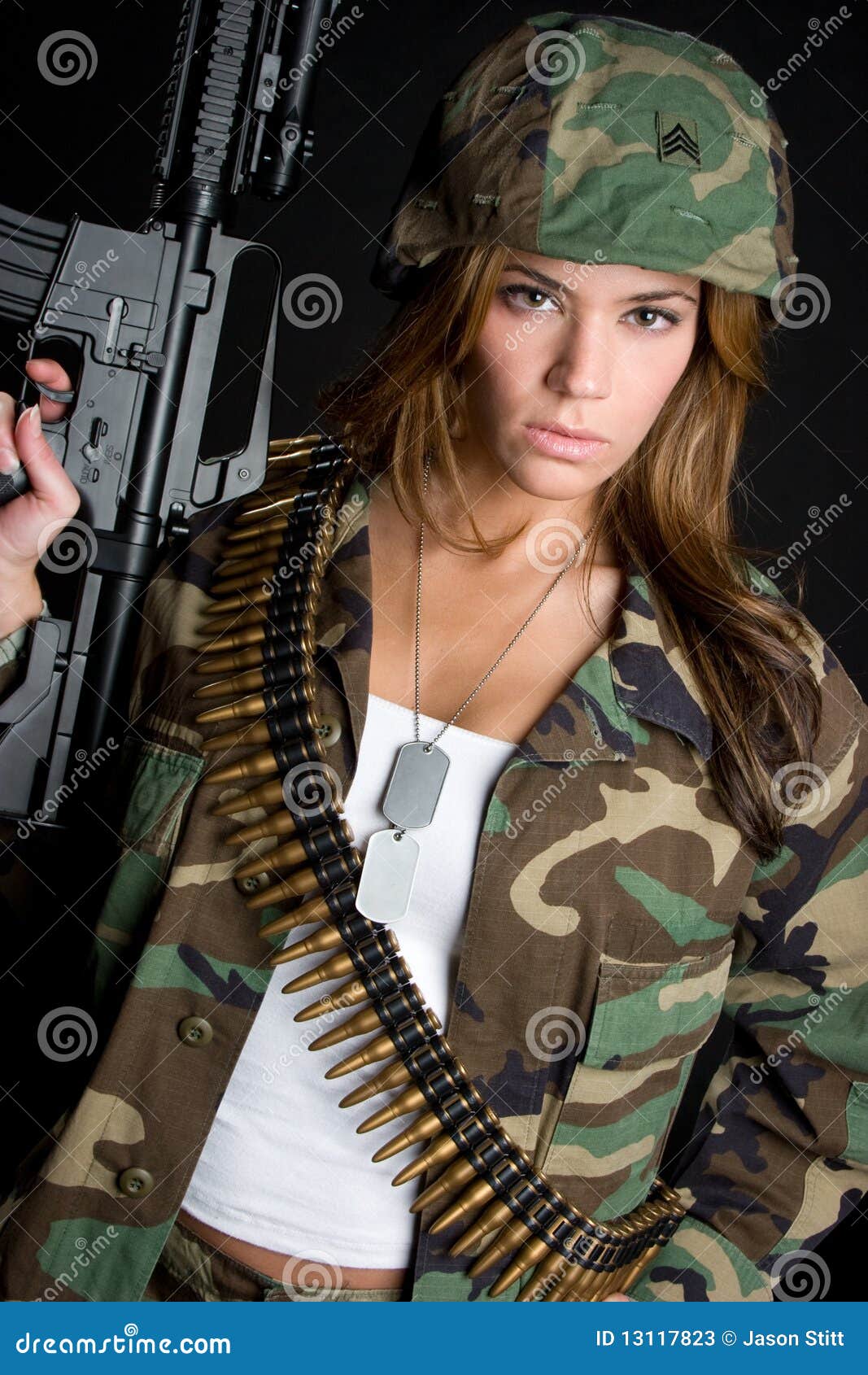 De Vrouw van het leger stock afbeelding. Image of hoed - 13117823