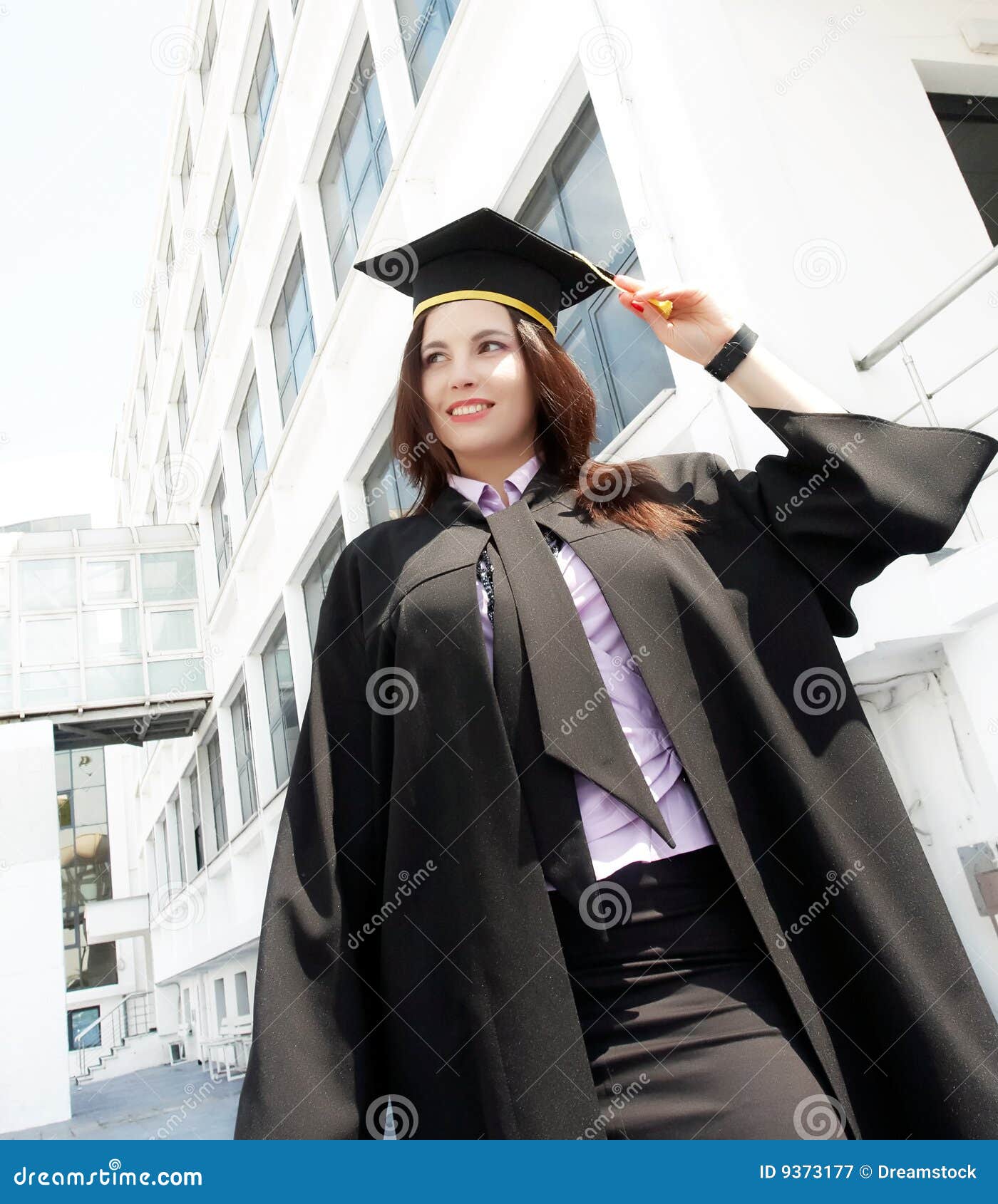 De Vrouwenportret Van De Graduatie Stock Afbeelding - Image of raad ...